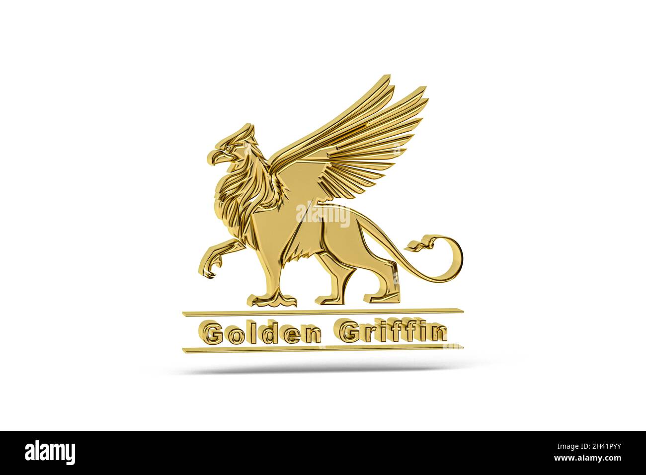 Golden 3d griffin icon isolated on white background - 3d render Stock ...
