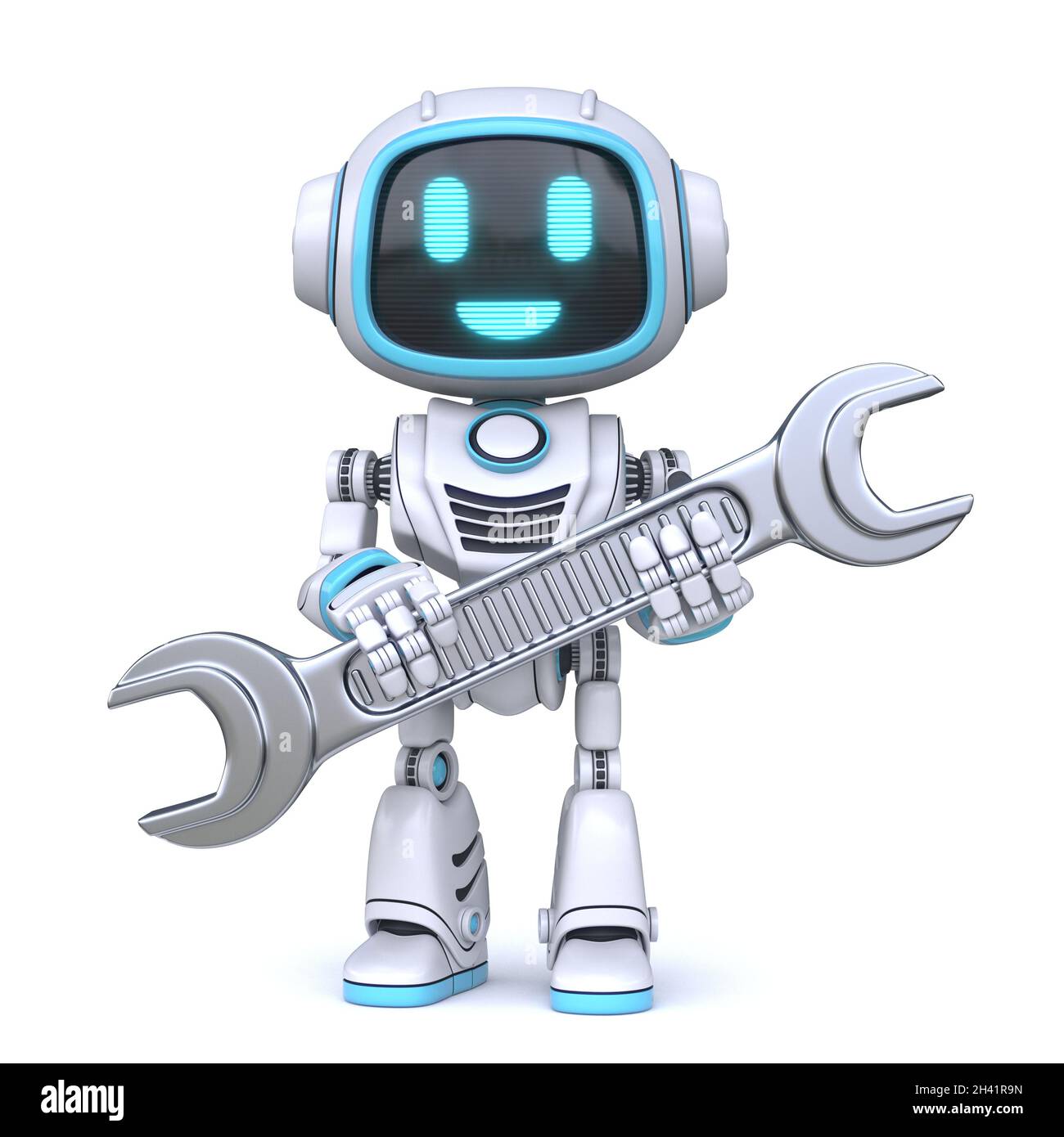 Ai small blue robot Cut Out Stock Images & Pictures - Alamy