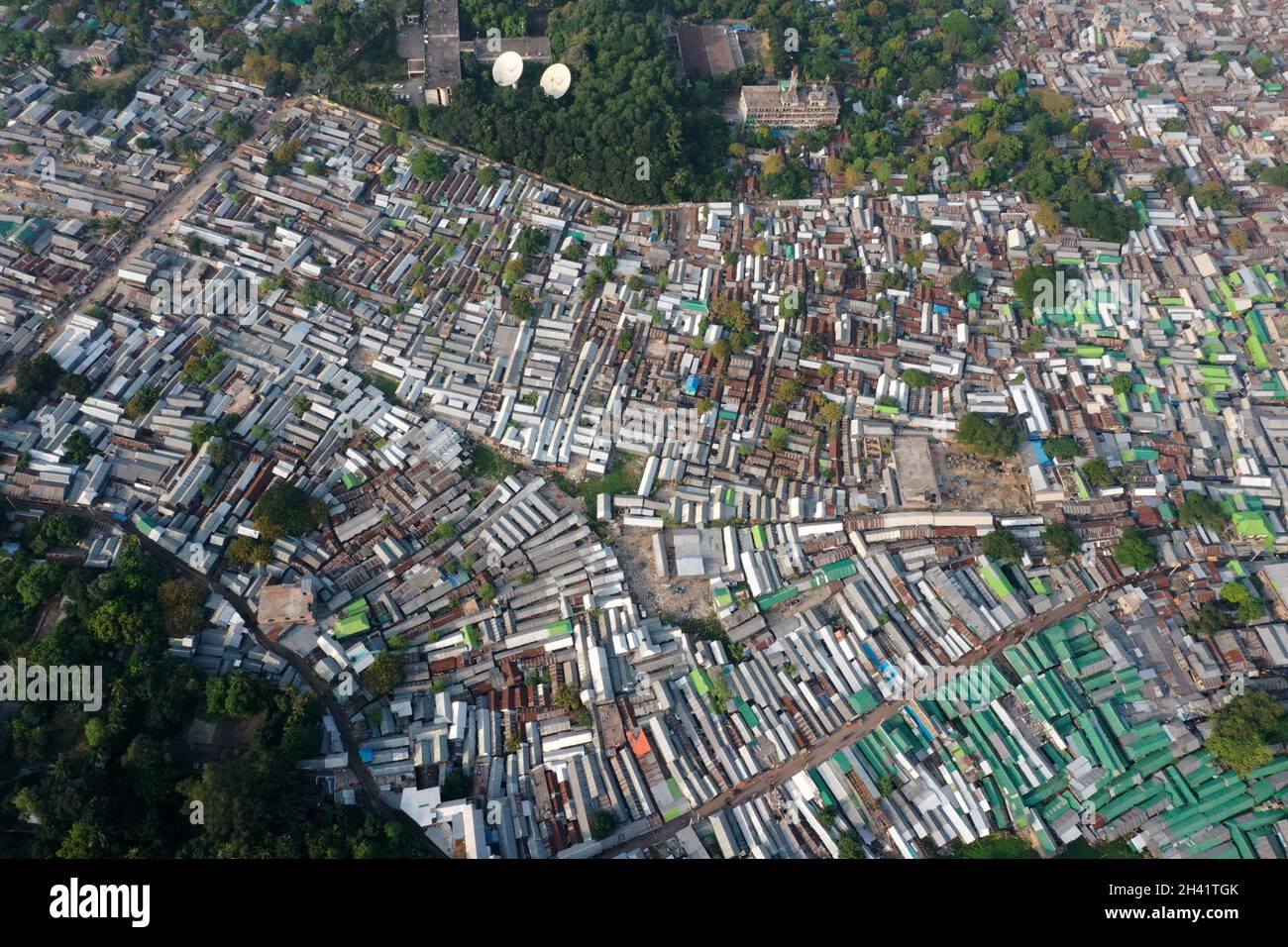 Dhaka, Bangladesh - October 31, 2021: Korail, the largest slum in Dhaka ...