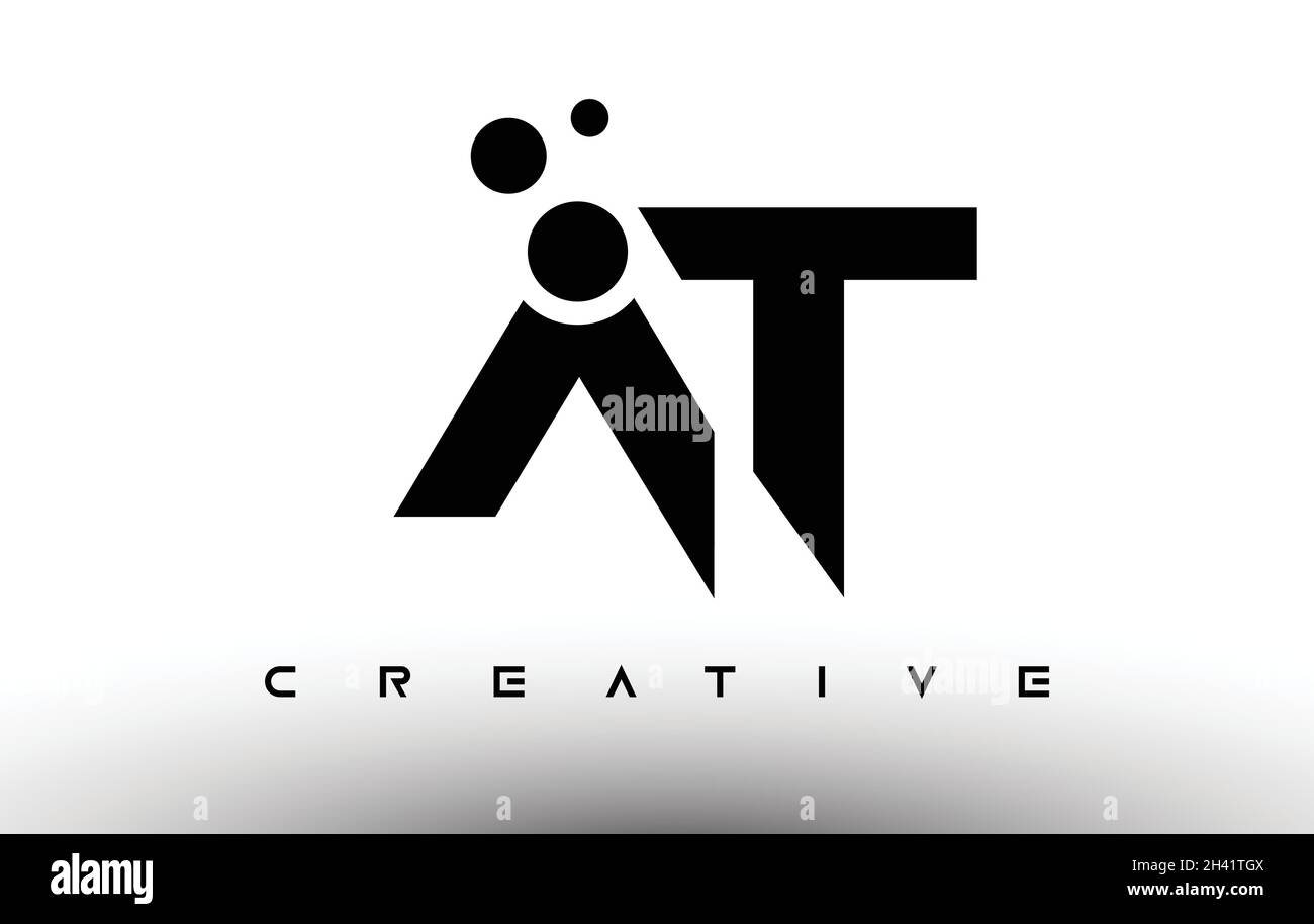 AT Elegant Letter Logo Design. AT Letter Icon with Creative Look Vector ...