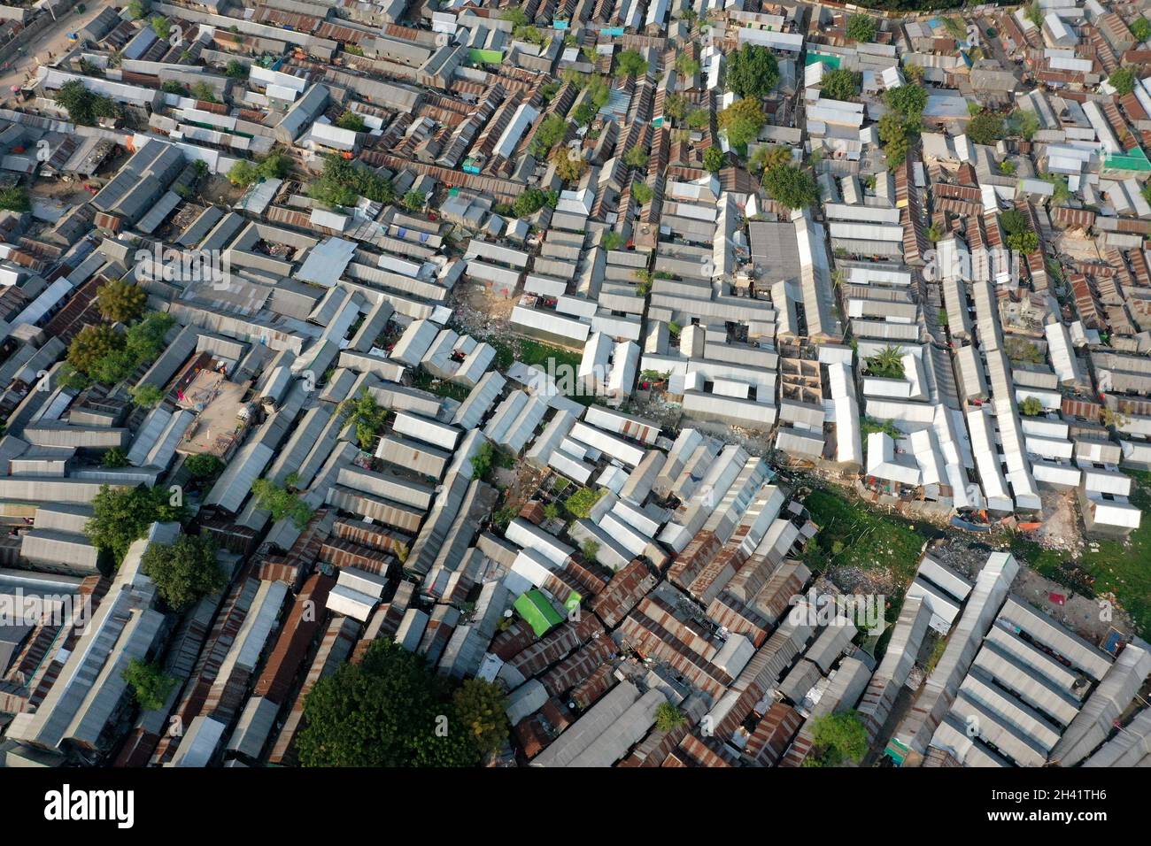 Dhaka, Bangladesh - October 31, 2021: Korail, the largest slum in Dhaka ...