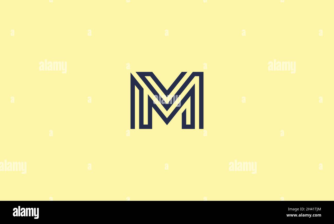 LETTER M LOGO DESIGN WITH LINE ART FOR ILLUSRATION USE Stock Vector ...