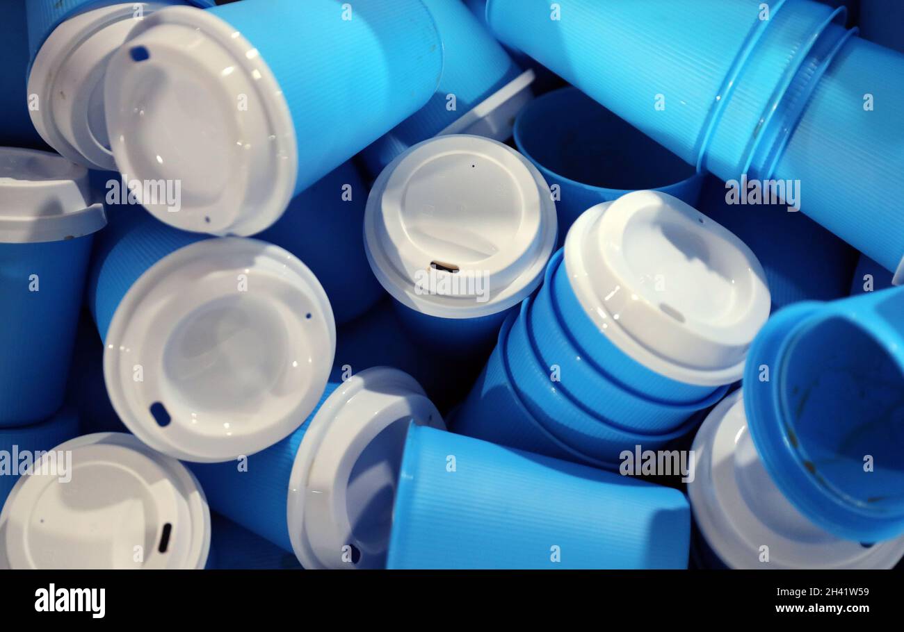 BLUE ZERO WASTE CUPS, 2021 Stock Photo - Alamy