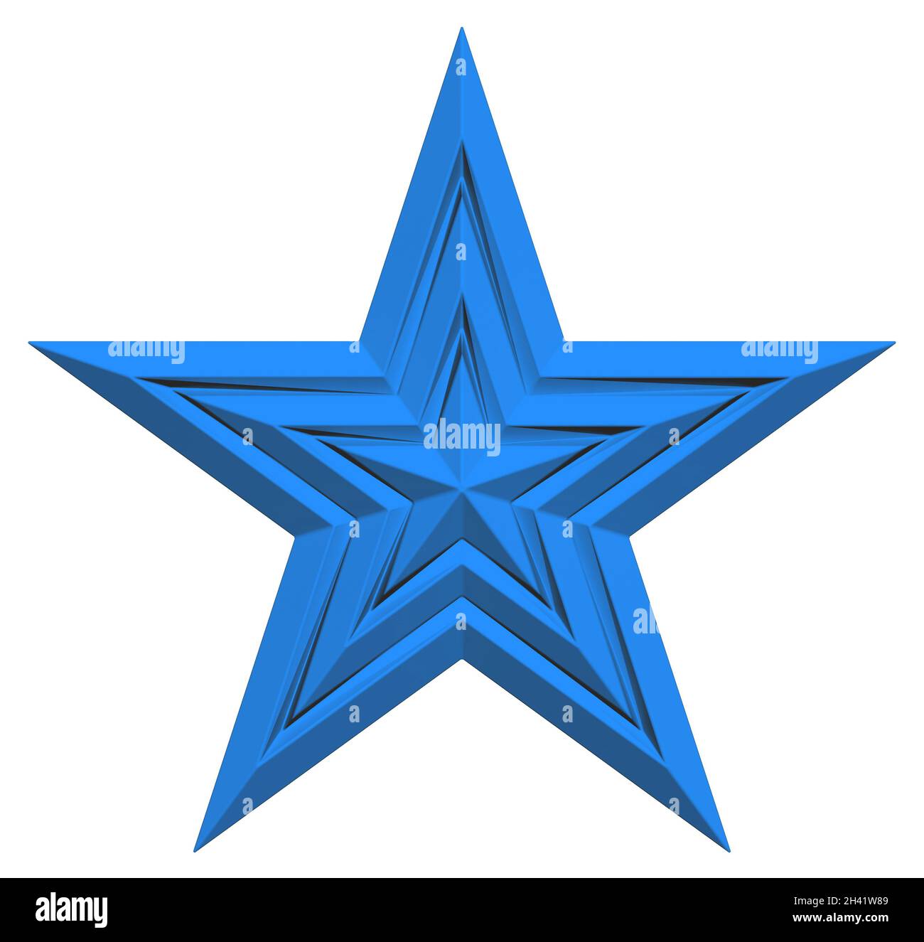 5 point star - Christmas Star - blue single isolated on white ...