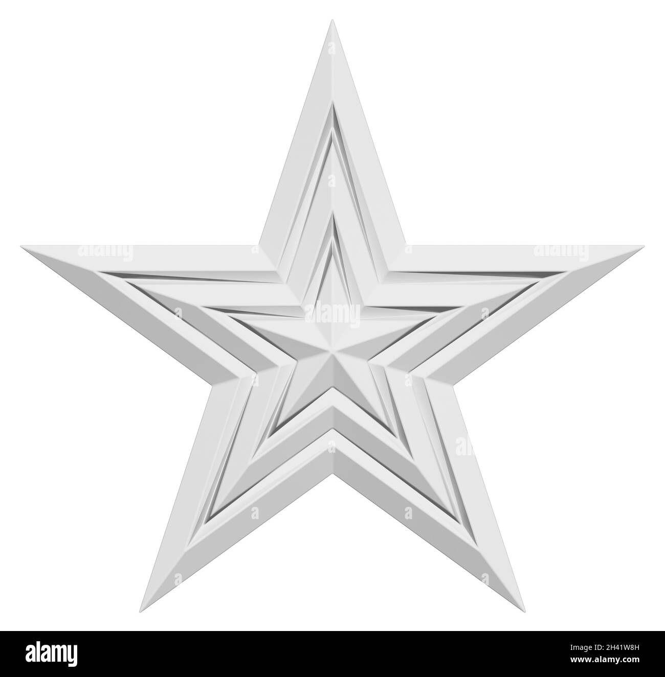 5 Point Star Christmas Star White Single Isolated On White