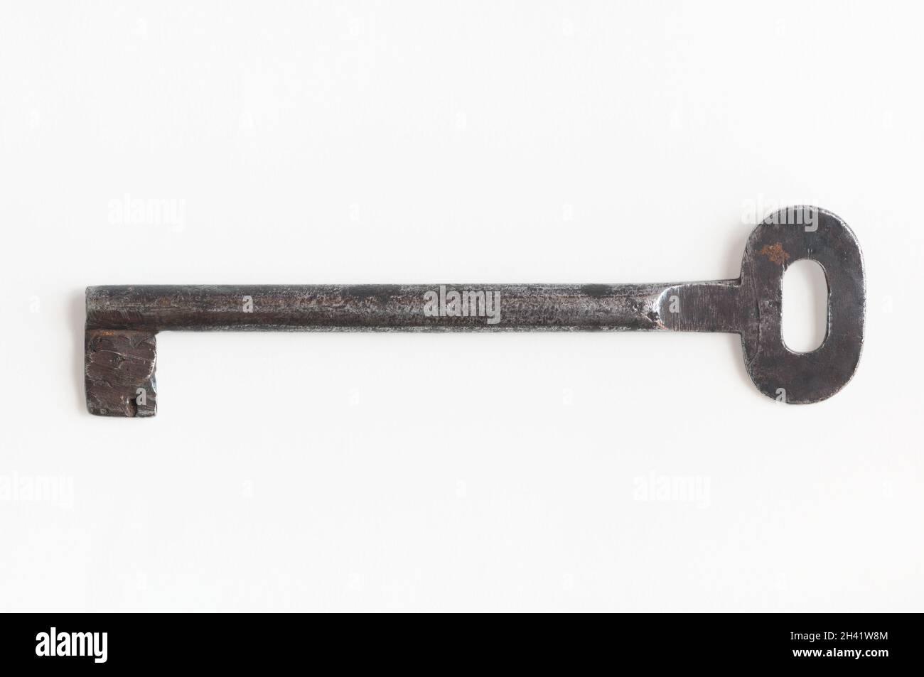 Single old keys on white background. Clipping path. Ancient and old ...