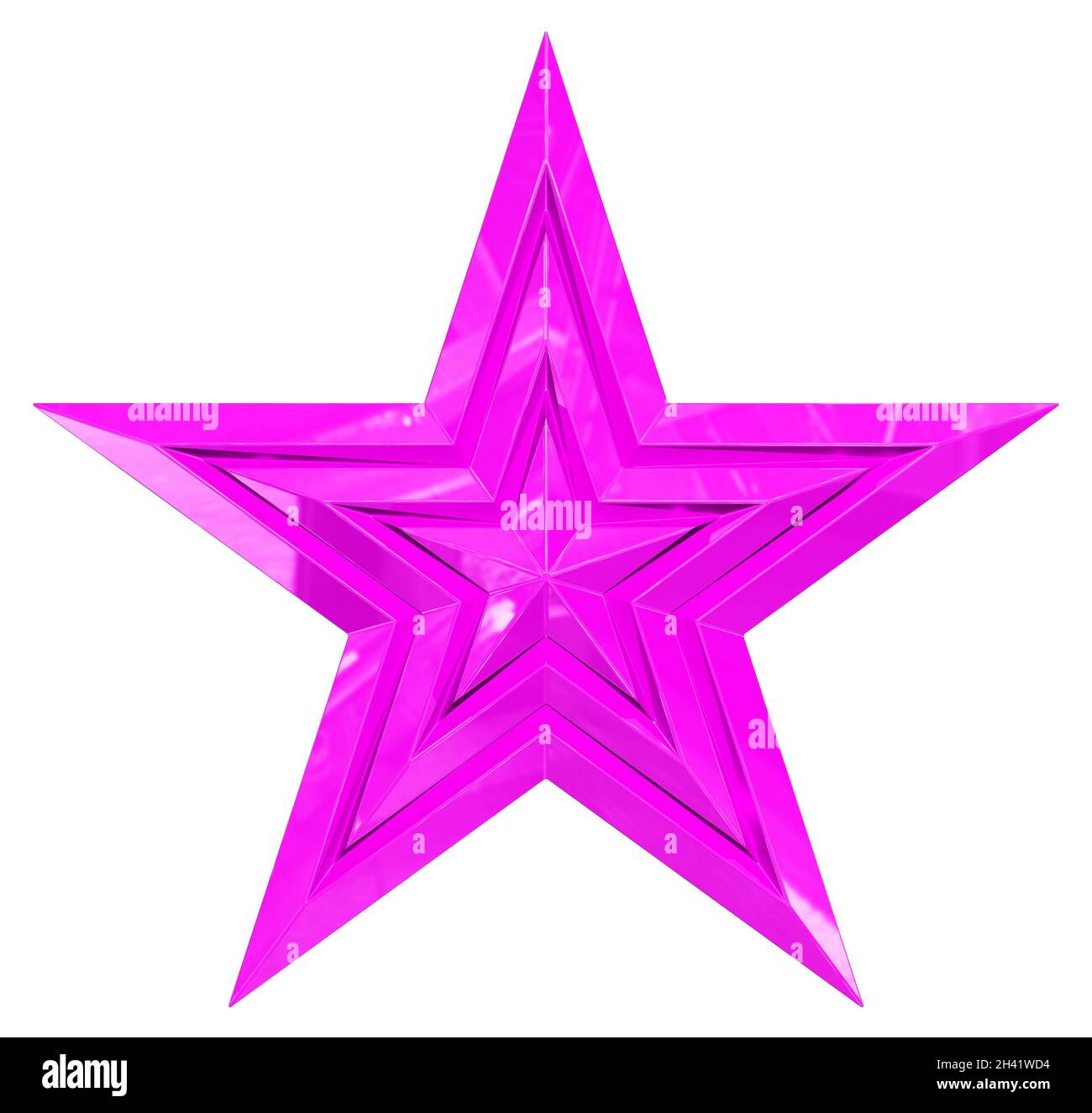 5 point star - Christmas Star - purple pink single isolated on white ...