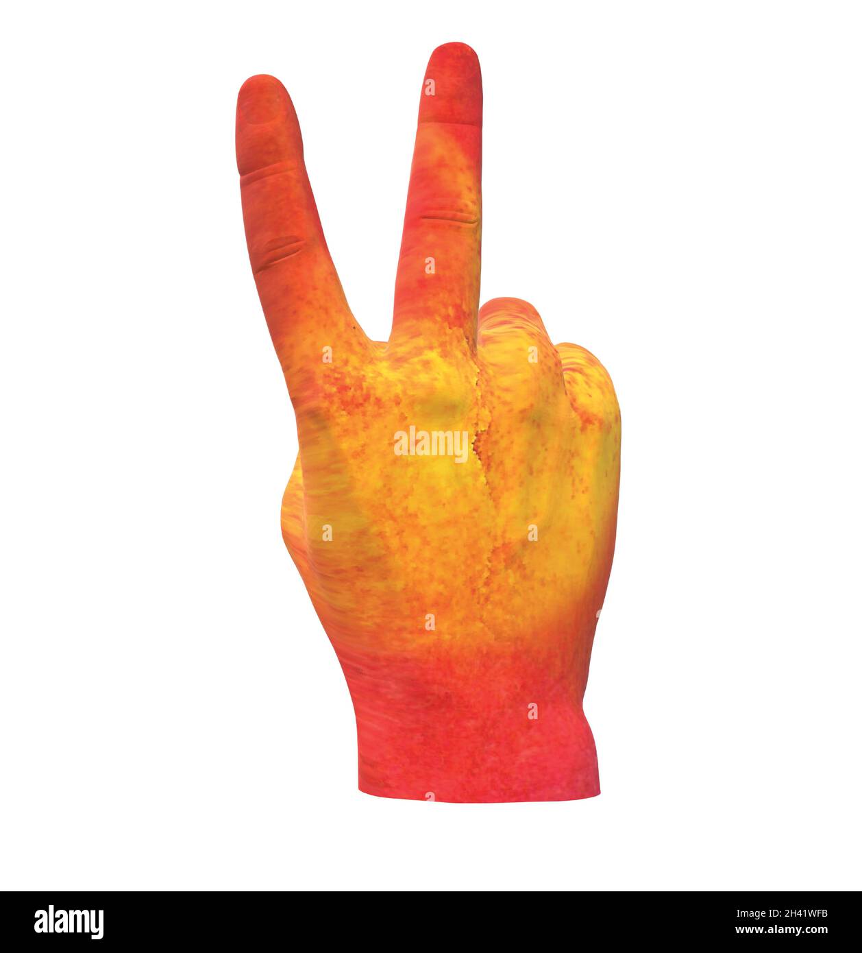 Victory Hand Sign in Red Yellow Watercolor Stock Vector Image & Art - Alamy