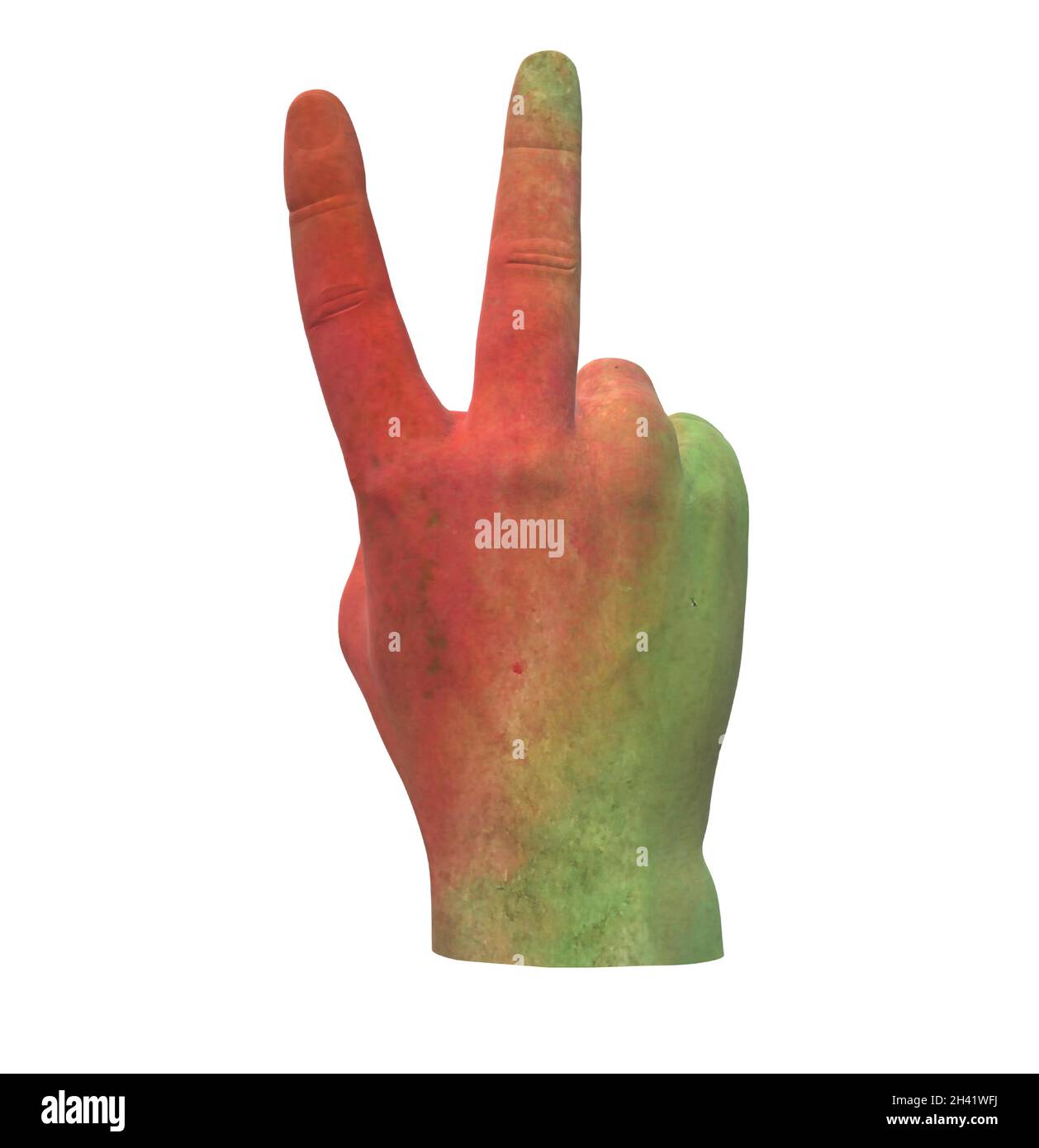 Victory Hand Sign in Red Green Watercolor Stock Vector Image & Art - Alamy