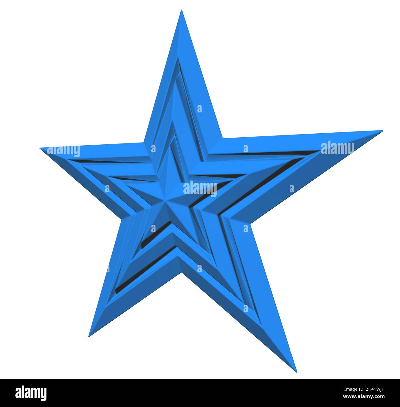 5 point star - Christmas Star - blue single isolated on white ...