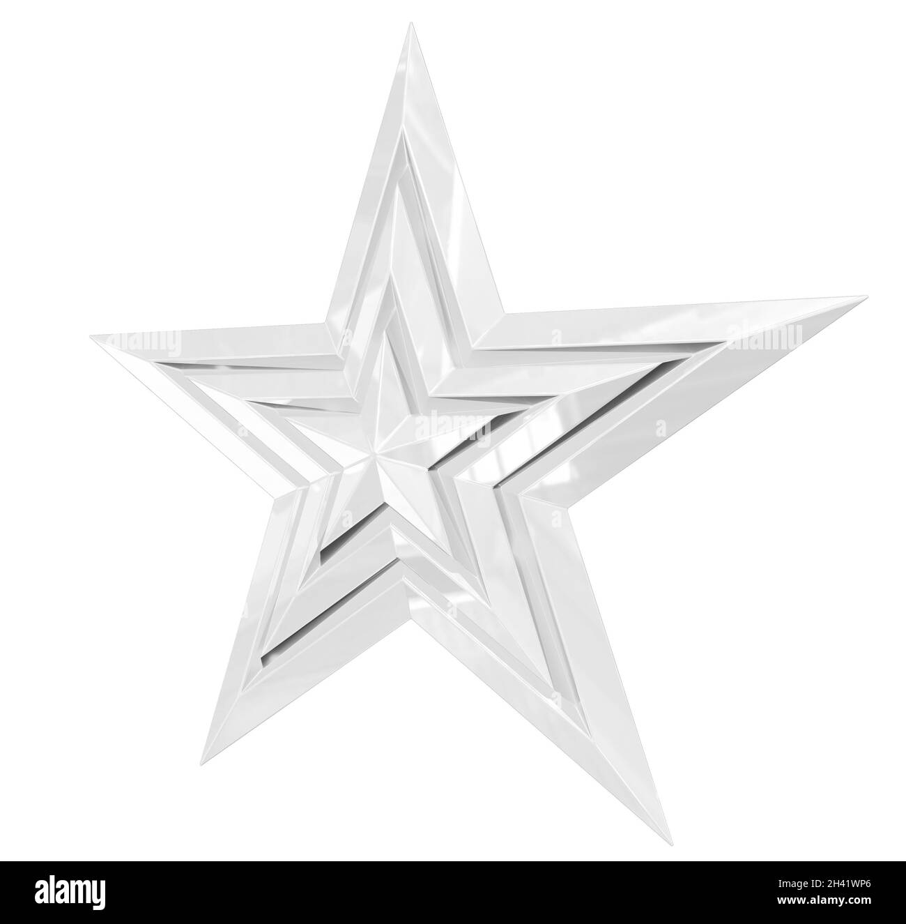 5 Point Star Christmas Star White Single Isolated On White