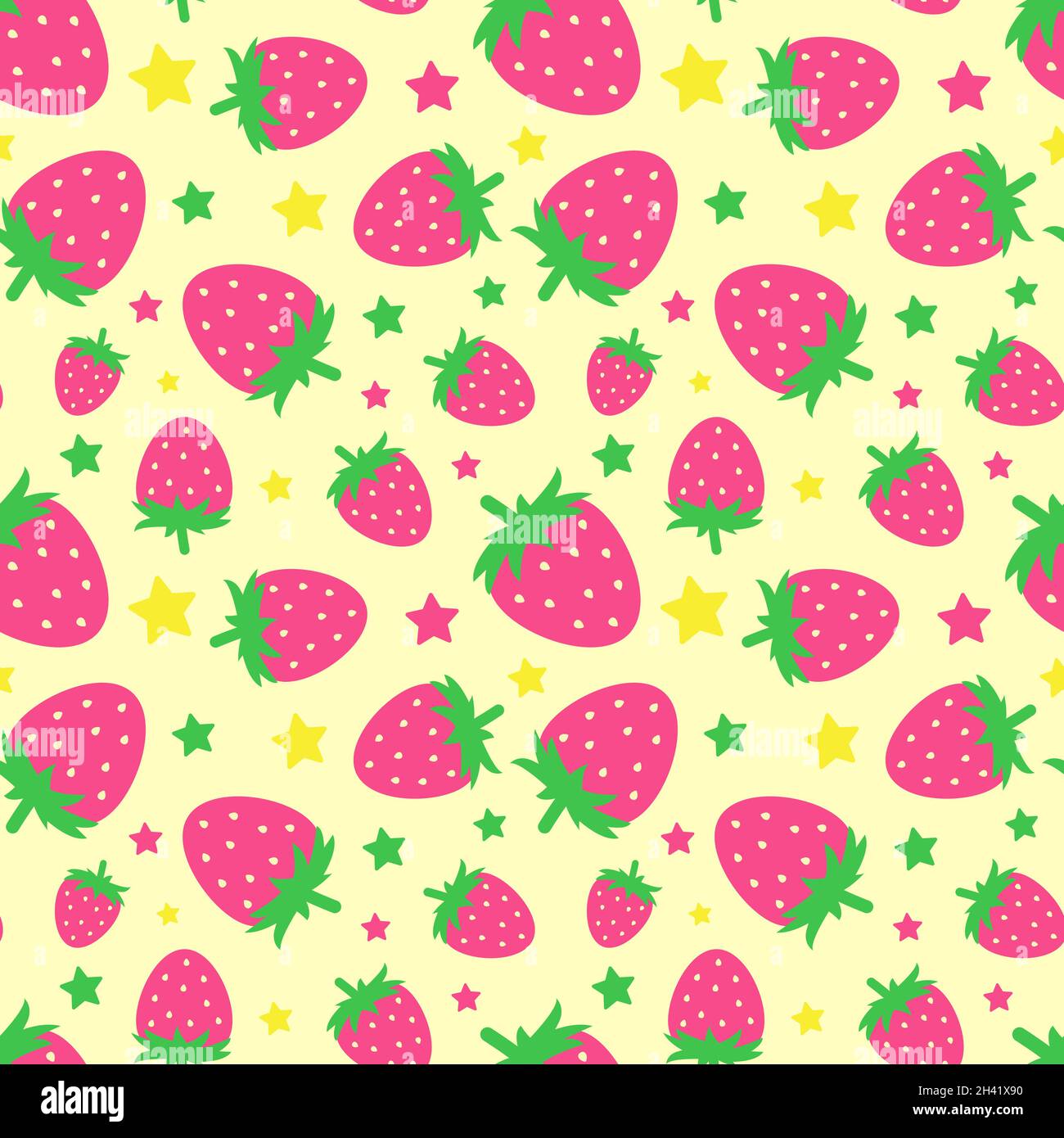 Cute Pink Strawberry Cartoon