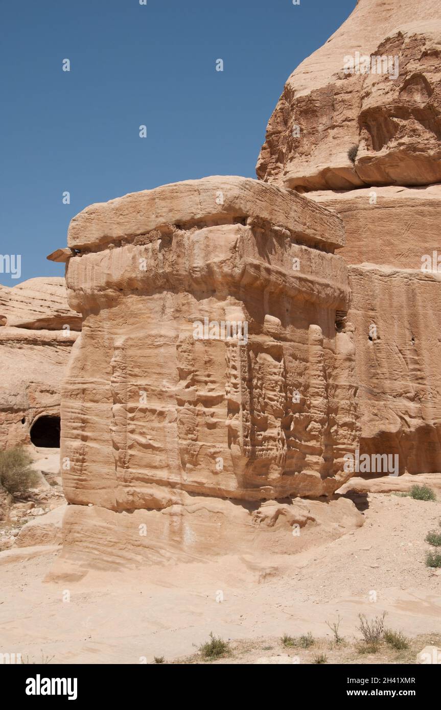 'Djinn blocks' (Ghost tombs), Petra, Jordan, Middle East. These can be ...