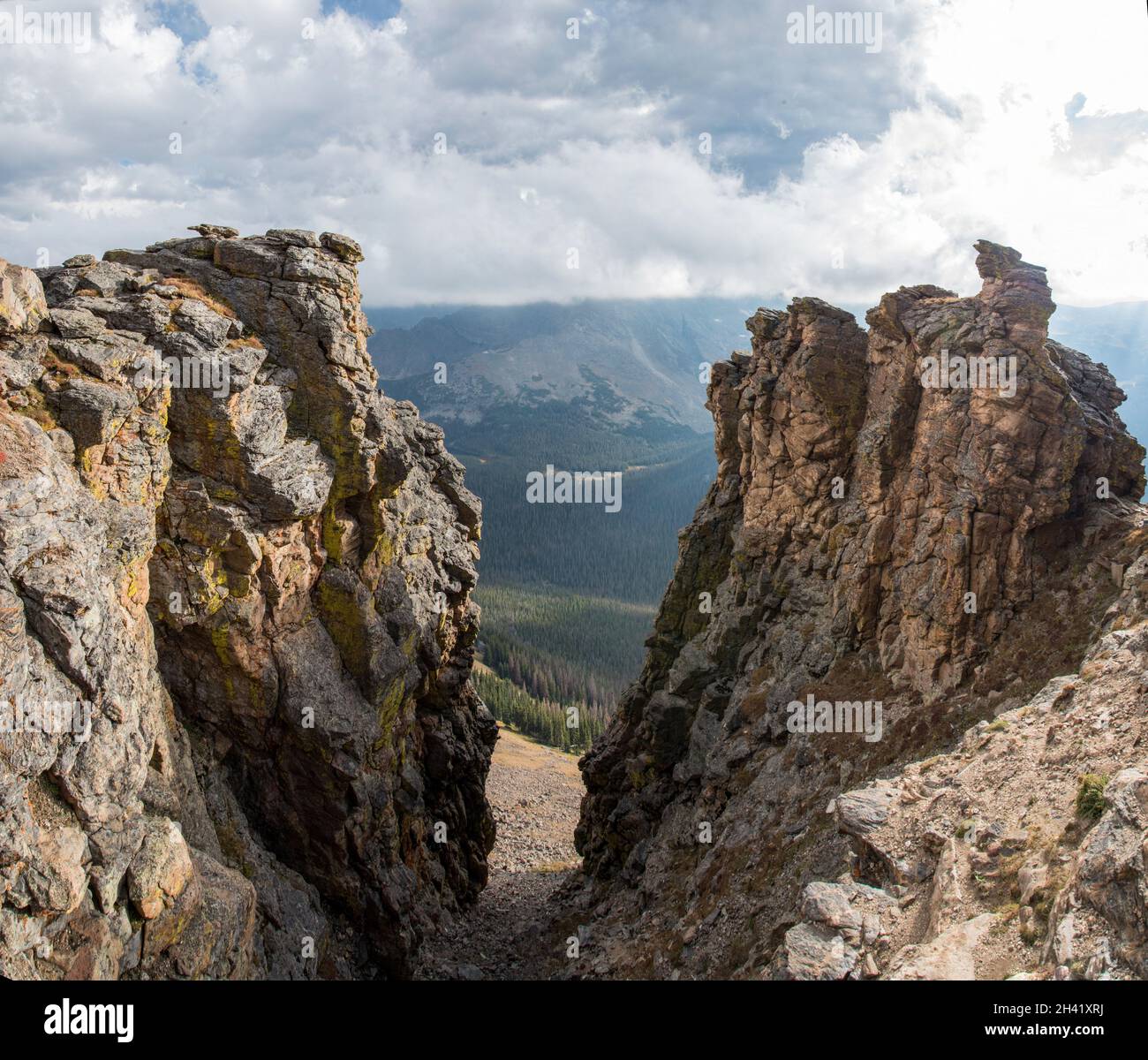Great view up high in the mountains of Rocky Mountain NP, USA Stock ...