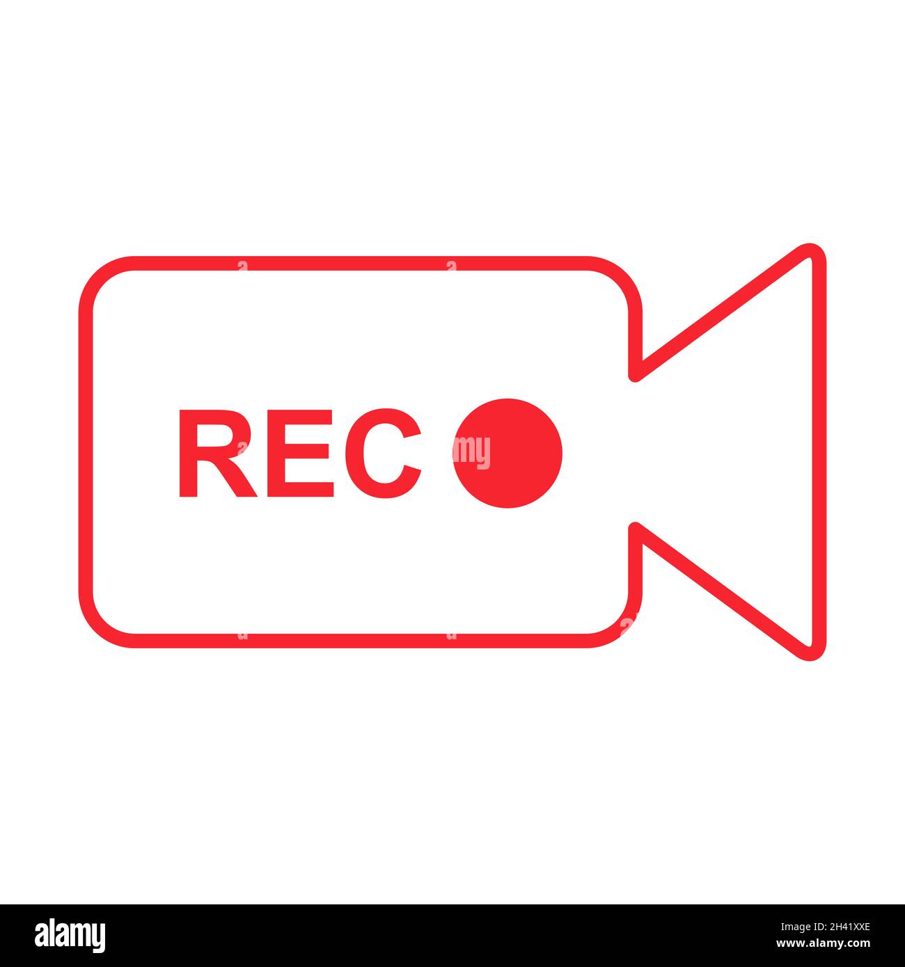 Recording sign button, red app panel, rec, vector symbol isolated on ...
