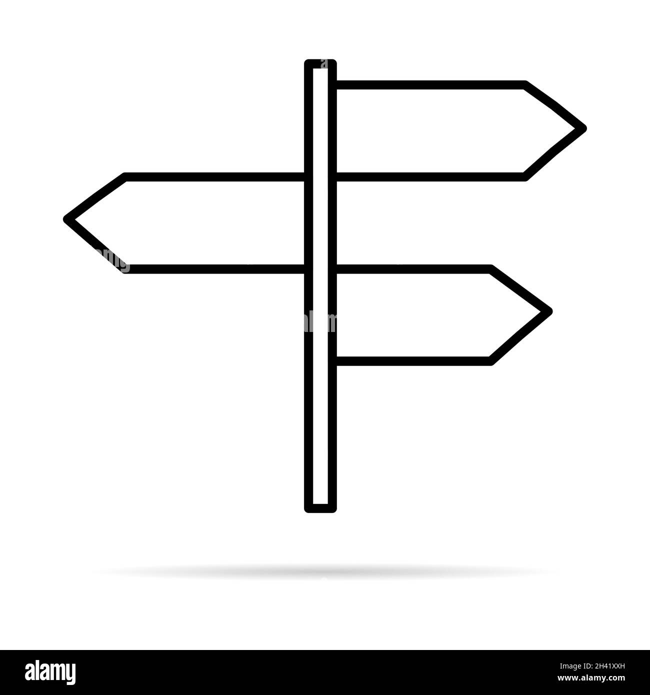 Signpost street vector illustration, road arrow symbol isolated on ...