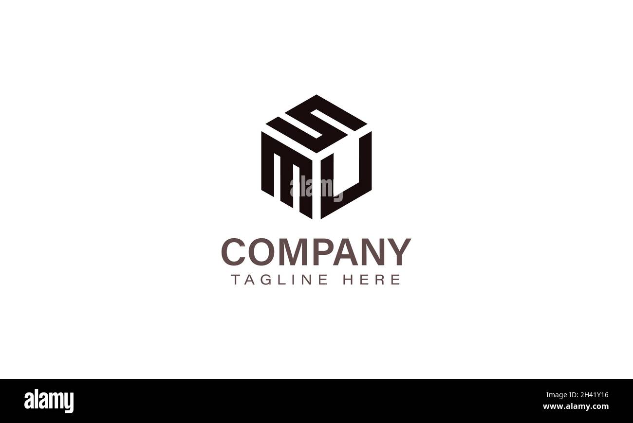 Letter SMU Logo, Three Letter Logo, Alphabet S M U Hexagon Shape Vector ...