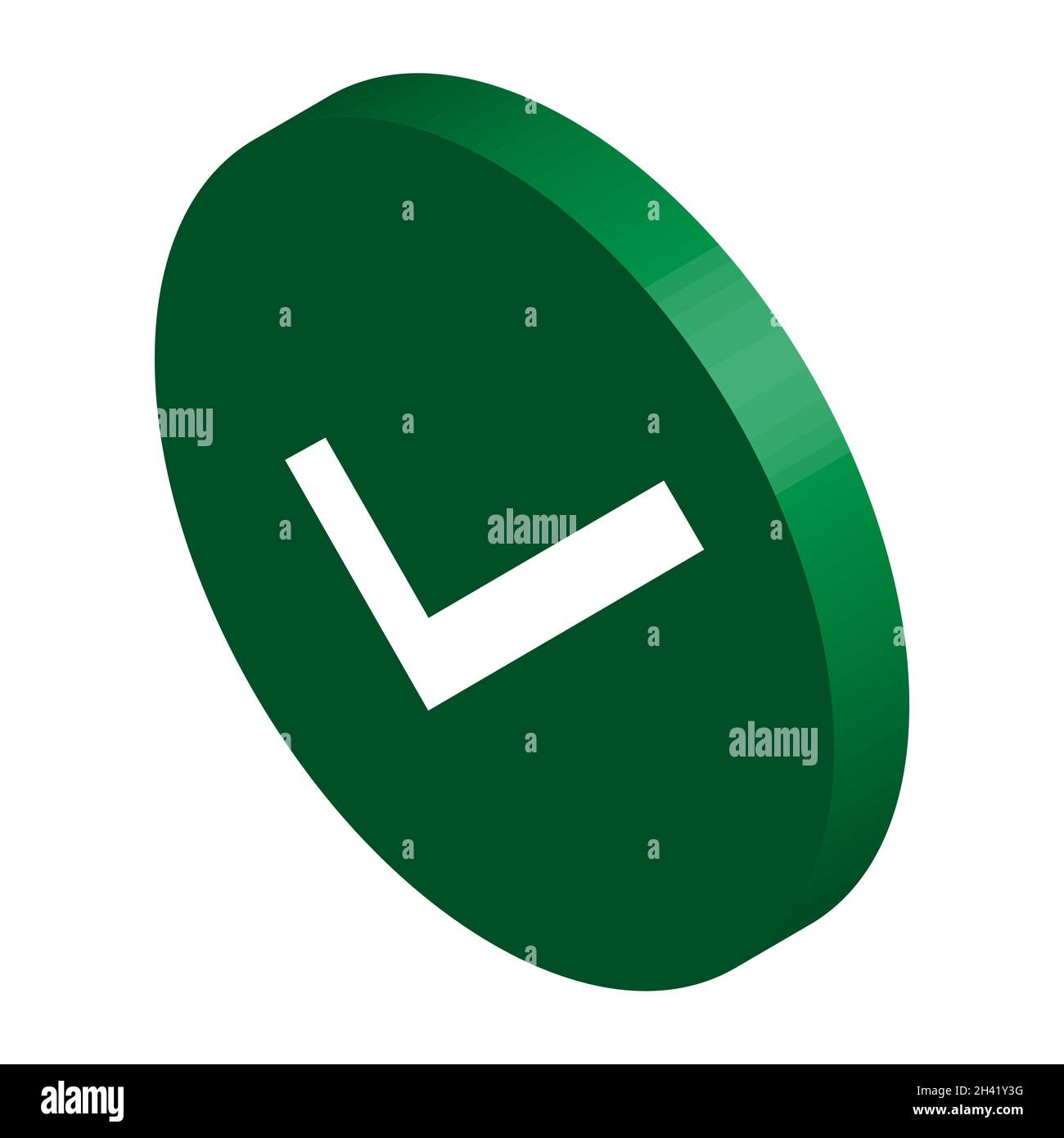 Check isometric mark, tick icon, succes - yes vector illustration ...