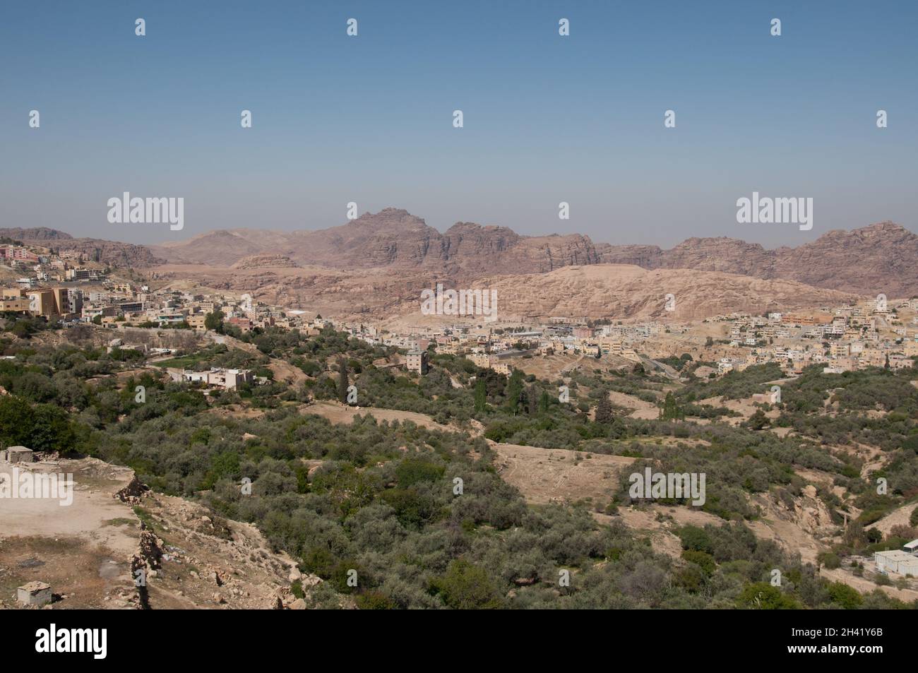 View from Wadi Musa, Jordan, Middle East. Wadi Musa is named after ...