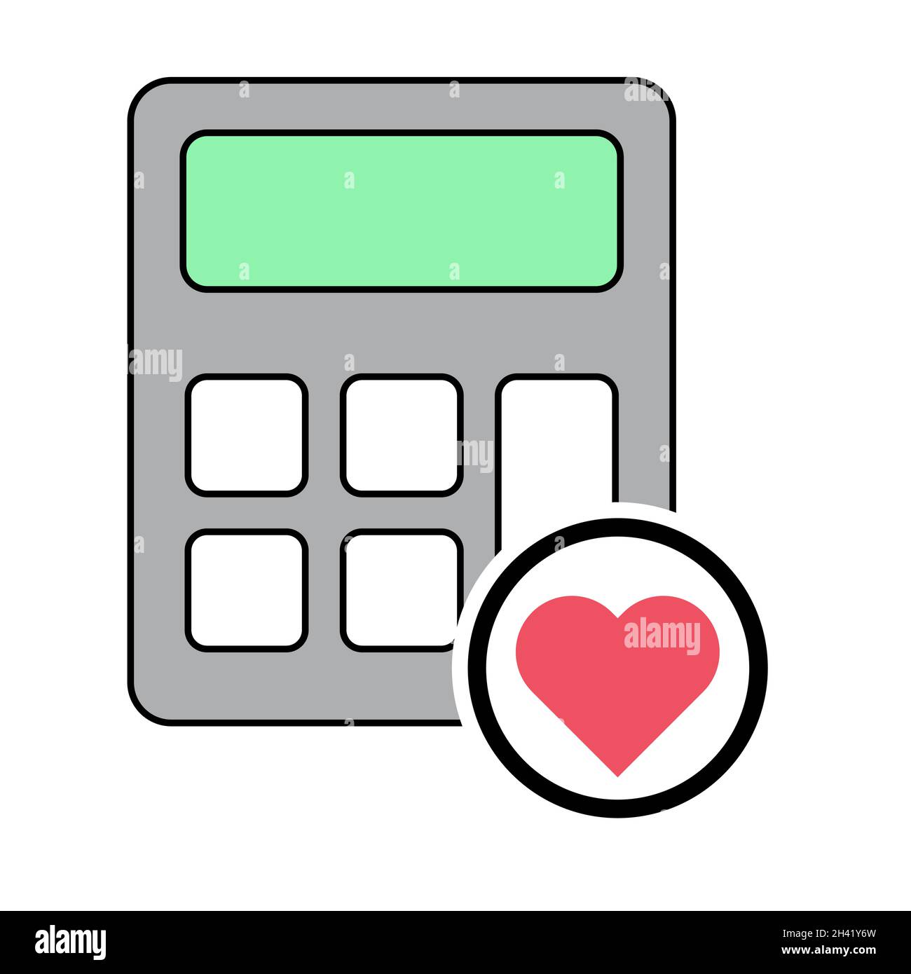 Calculator icon, mathematics web button vector illustration. Internet ...