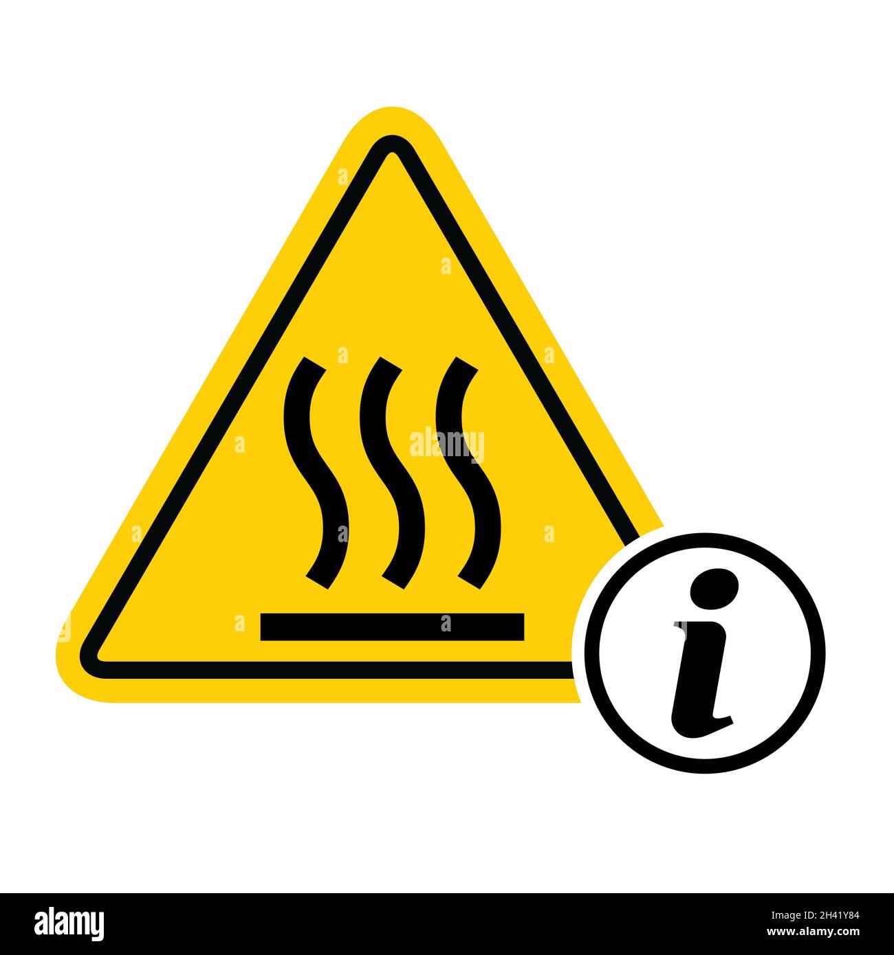 Hot surface icon, safety graphic information symbol, risk notice ...