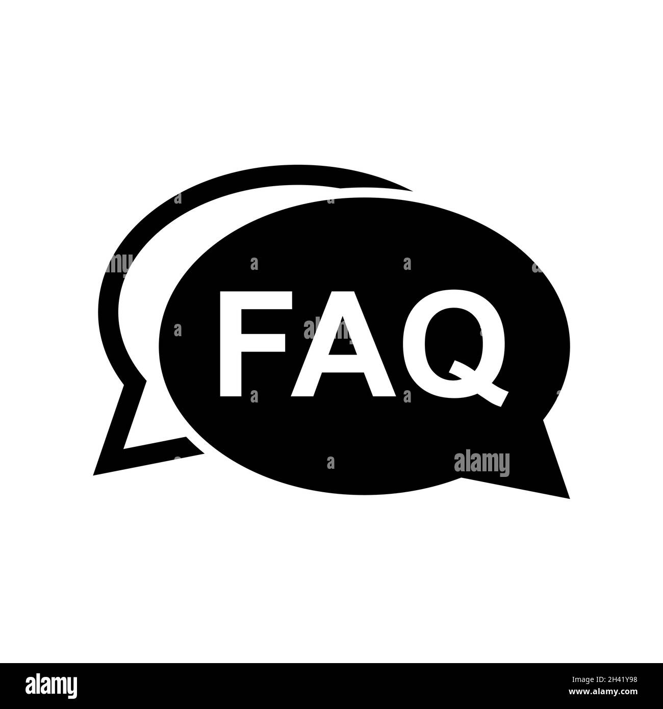 FAQ, frequently asked questions vector icon. Information speech bubble ...