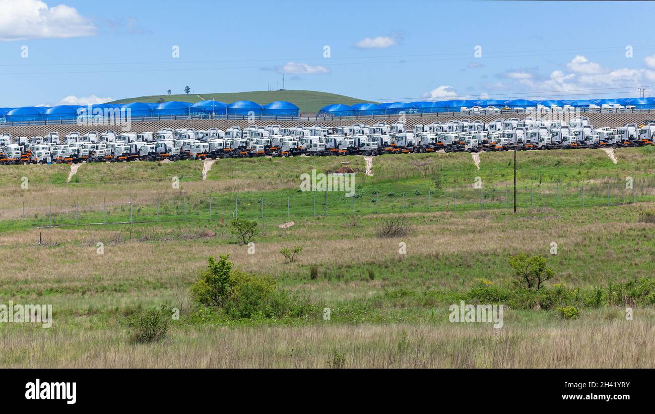 New trucks commercial parked hundred vehicles or more in outdoor ...
