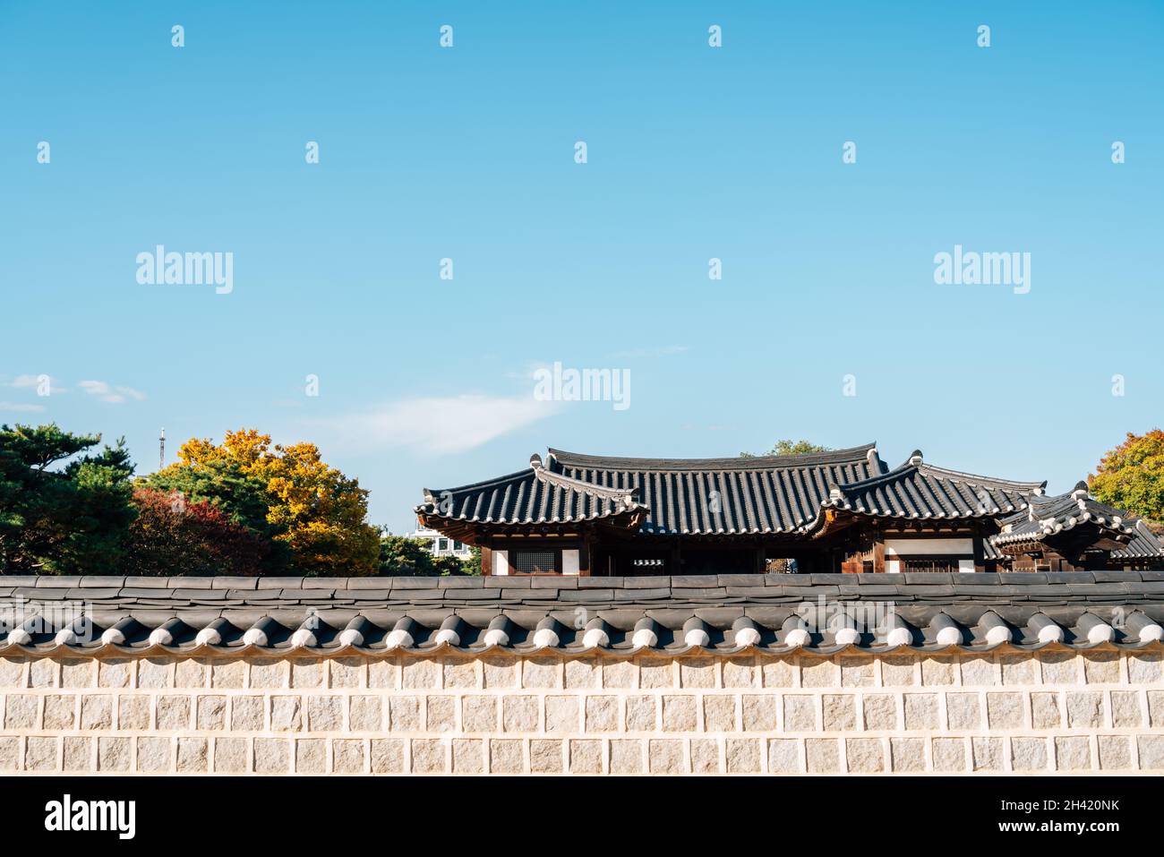 Jeonju Hanok Village Gyeonggijeon Hall at autumn in Jeonju, Korea Stock ...