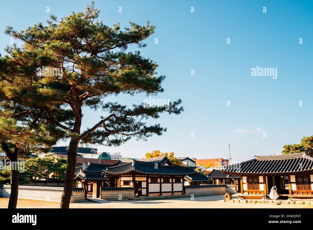 Jeonju Hanok Village Gyeonggijeon Hall at autumn in Jeonju, Korea Stock ...