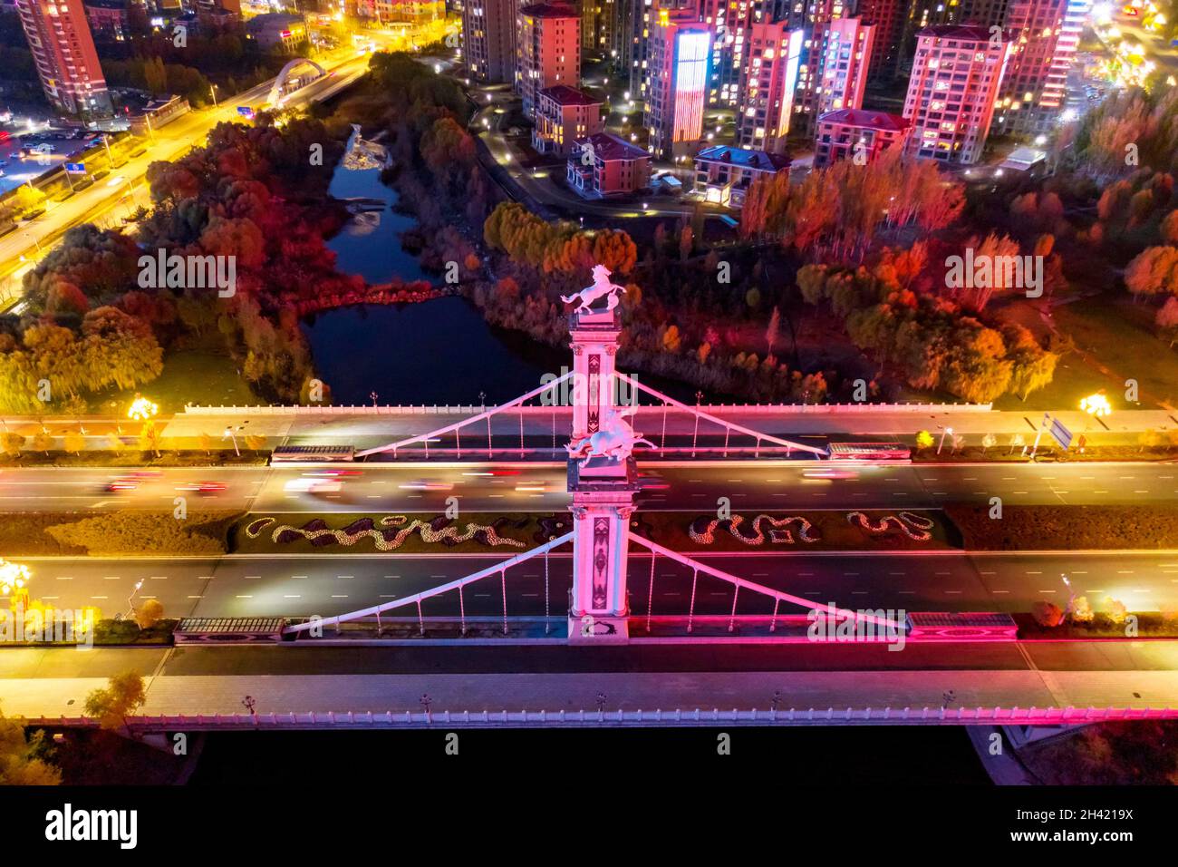 ORDOS, CHINA - OCTOBER 31, 2021 - Aerial photography of the landscape ...
