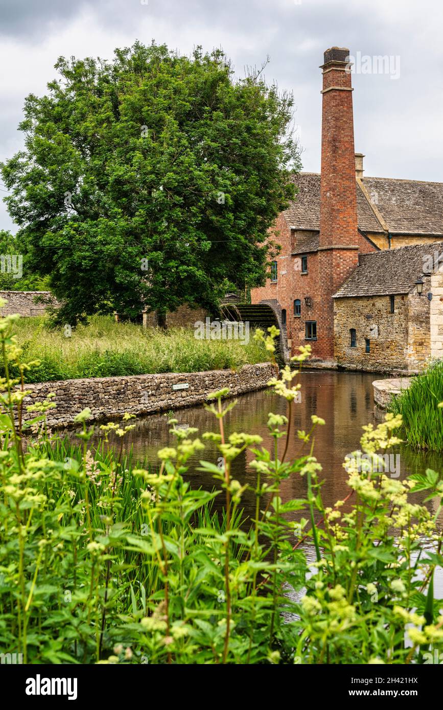 The old water mill in the beautiful village of Lower Slaughter in the ...