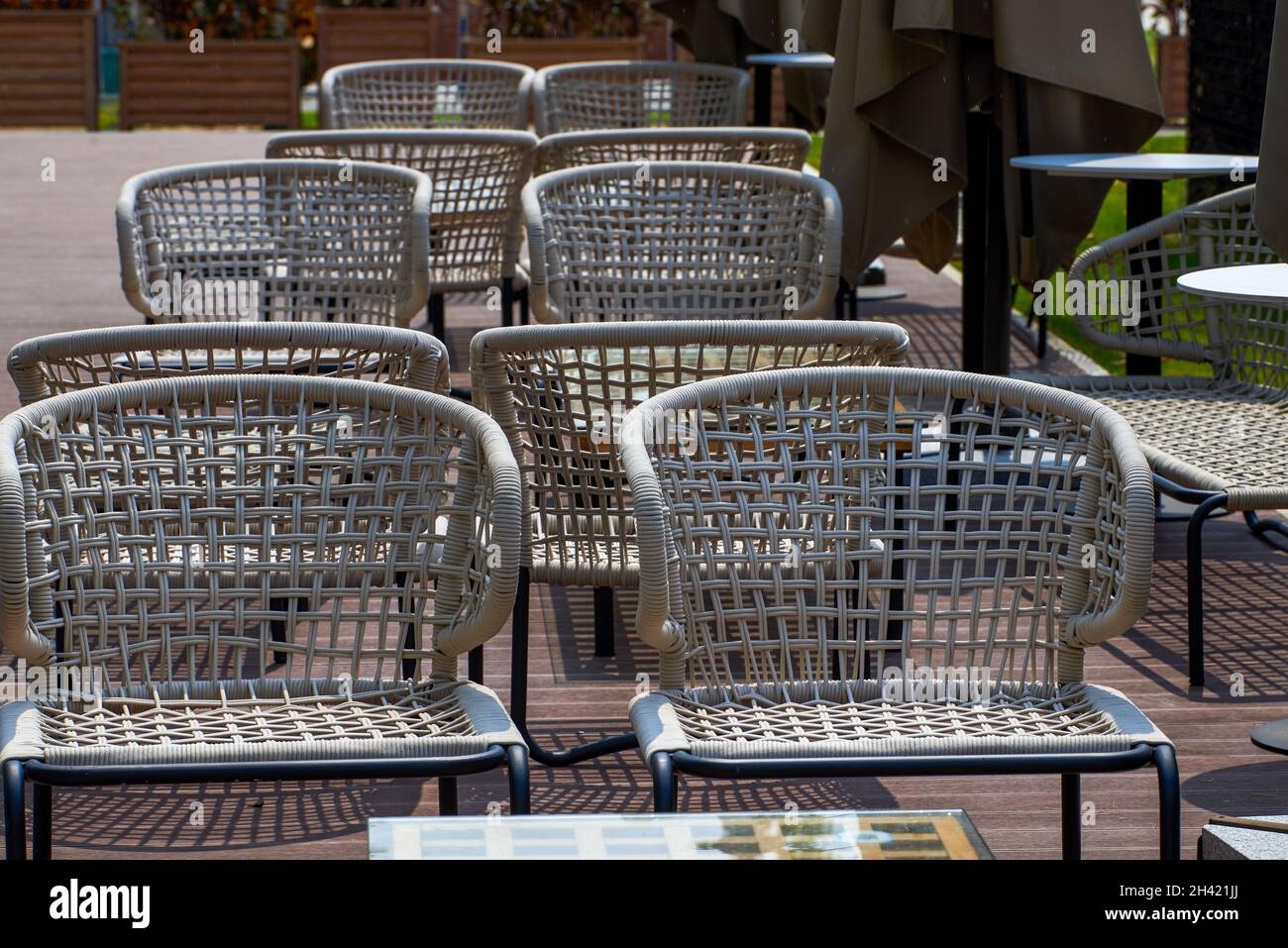 The layout of the casual seating position in the cafe outdoor Stock ...