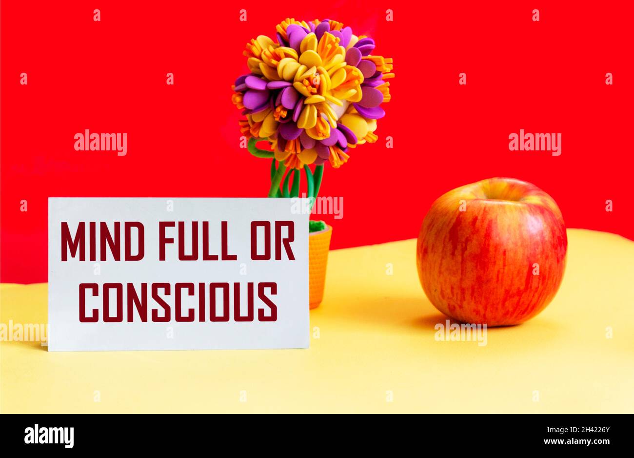 Mind full or conscious,the text is written on a notebook. Creative mind ...