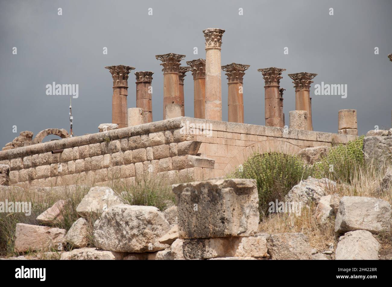Temple of Artemis, Jerash, Jordan, Middle East. Artemis was the Greek ...