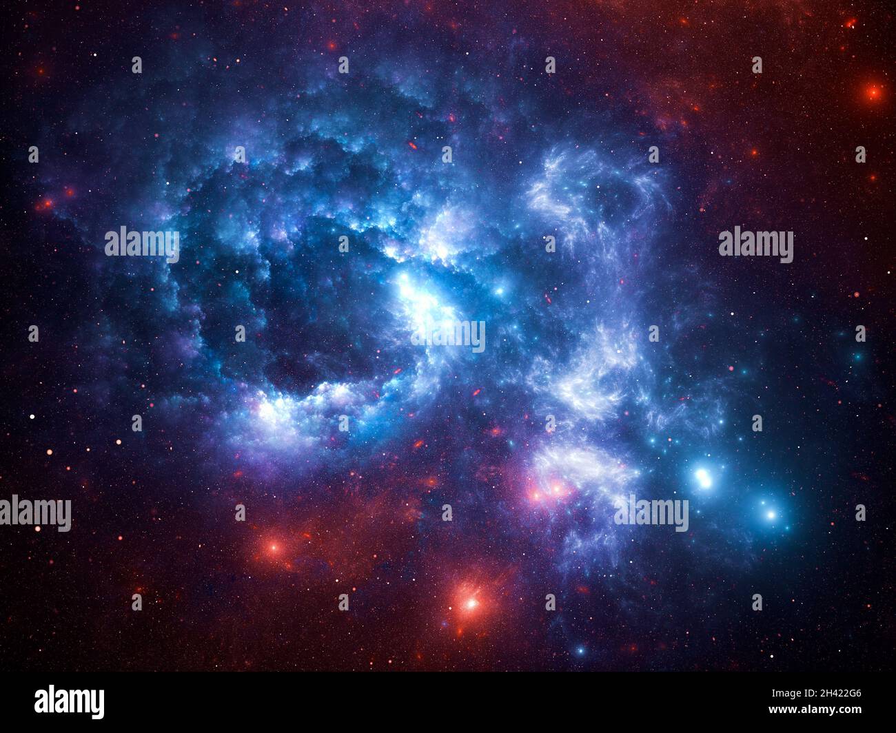 Fractal nebula - abstract space background - 3d illustration Stock ...