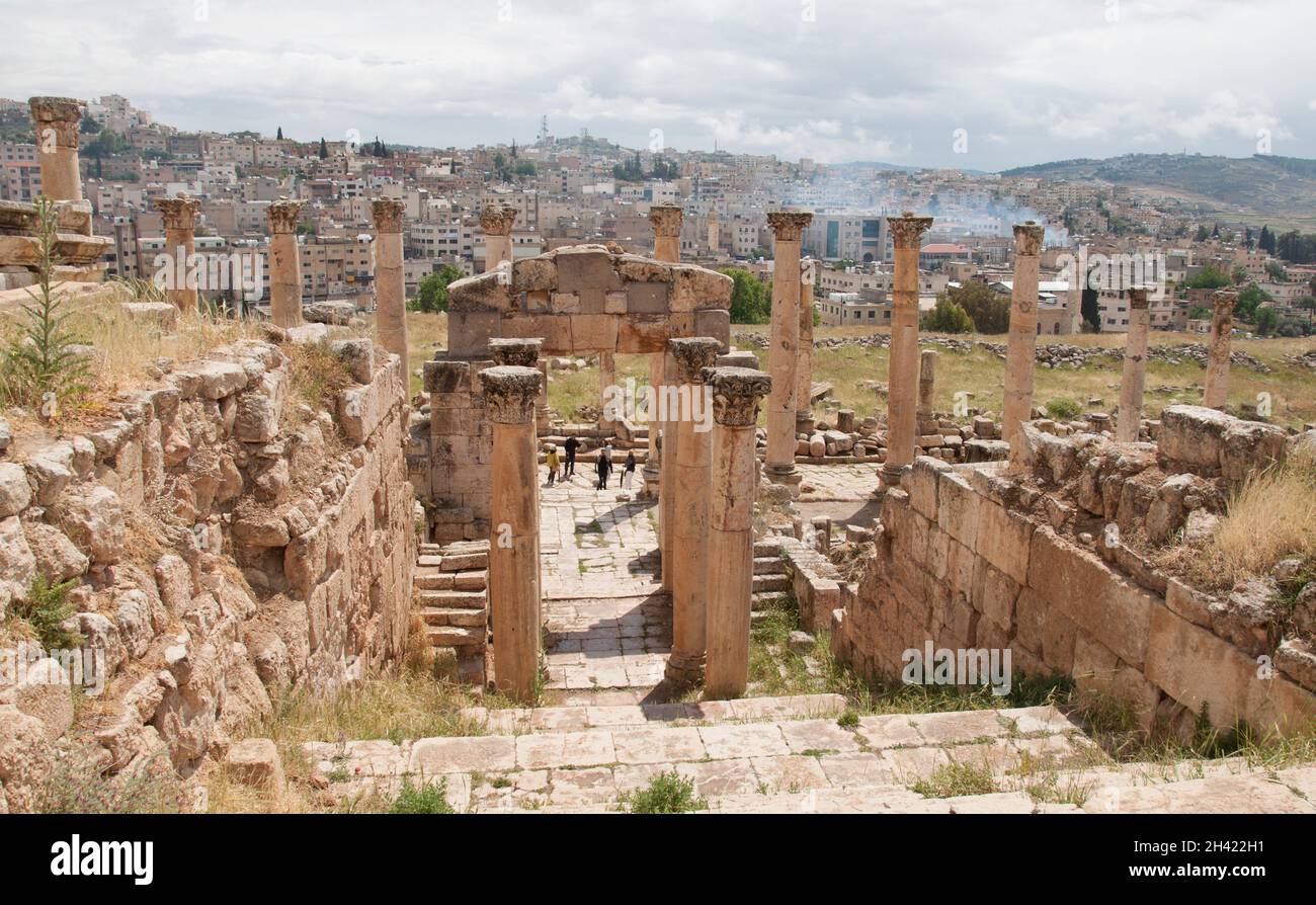 Stairs leading to the Cathedral, (Byzantine Church) Jerash, Jordan ...