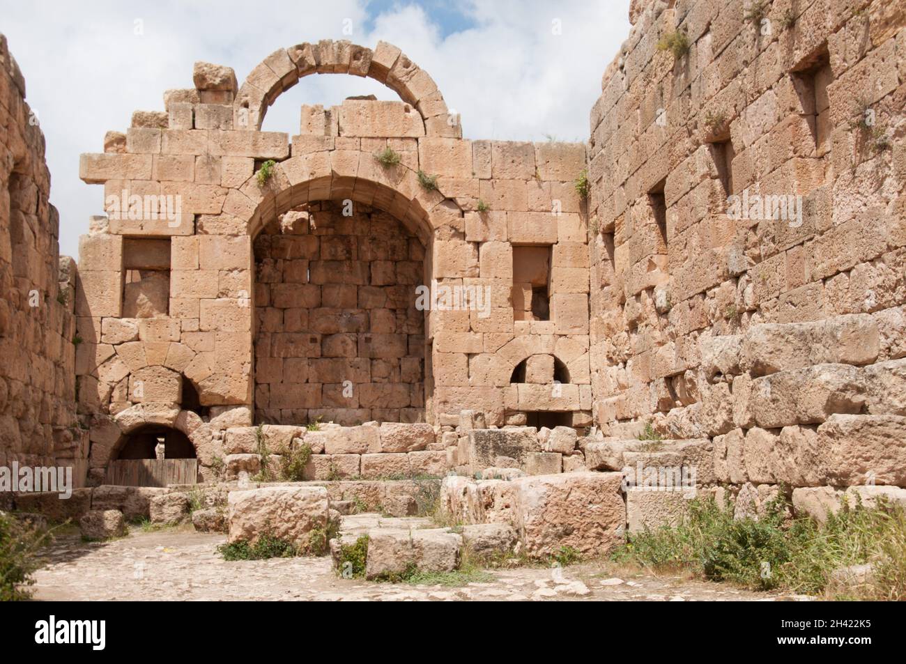 The Cathedral (Byzantine Church), Jerash, Jordan, Middle East. Stones ...