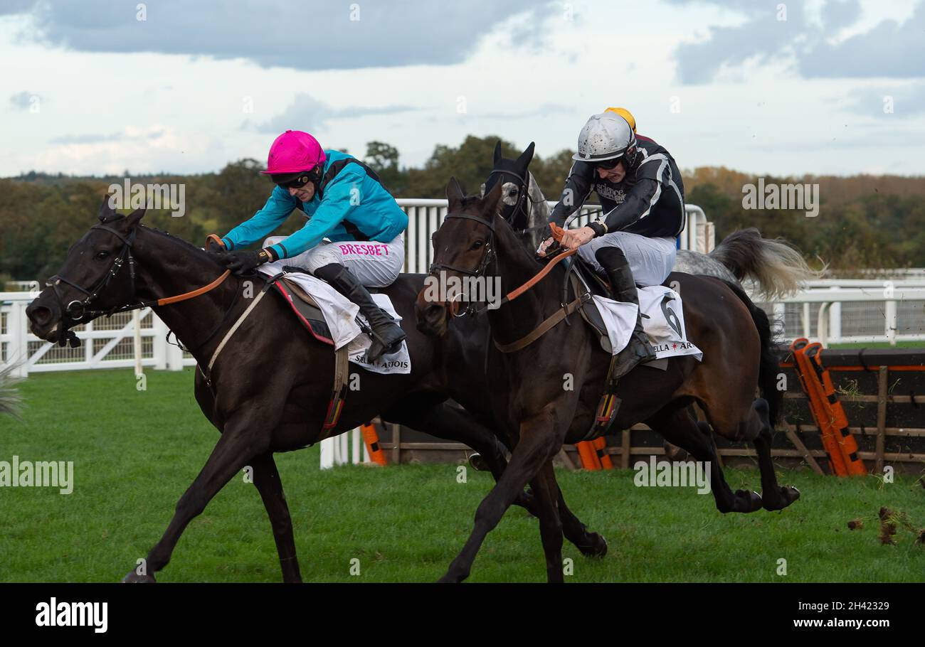 Ascot, Berkshire, UK. 30th October, 2021. Jockey Paddy Brennan (pink ...