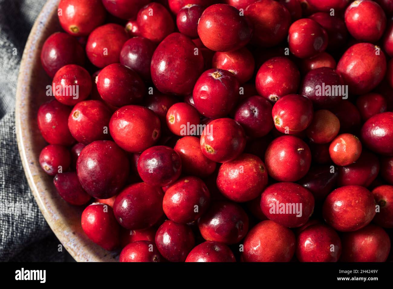 Healthy Red Organic Cranberries in a Bowl Stock Photo - Alamy