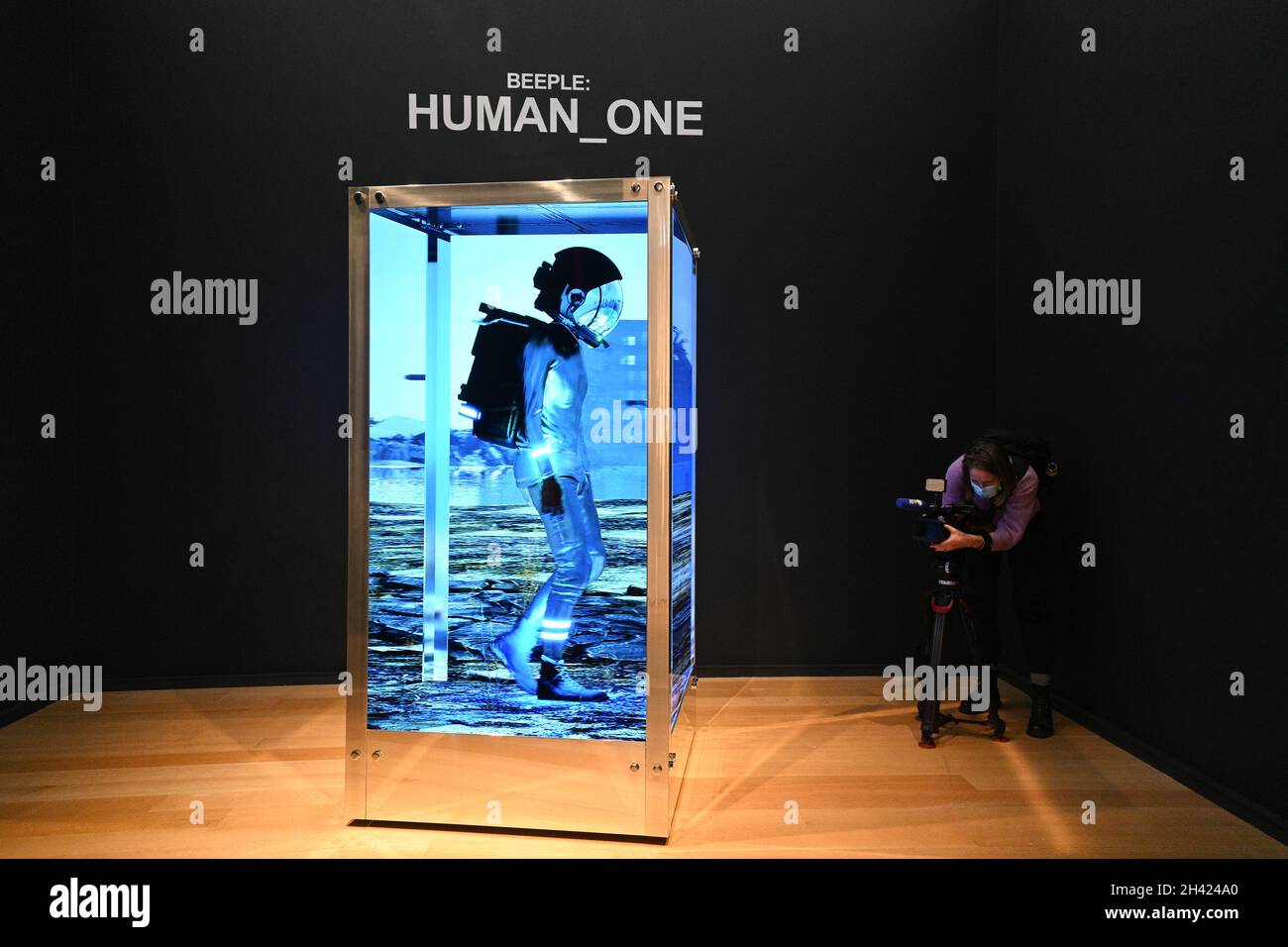 An artwok 'Human One' by Beeple on display during the "20/21st Centruy ...