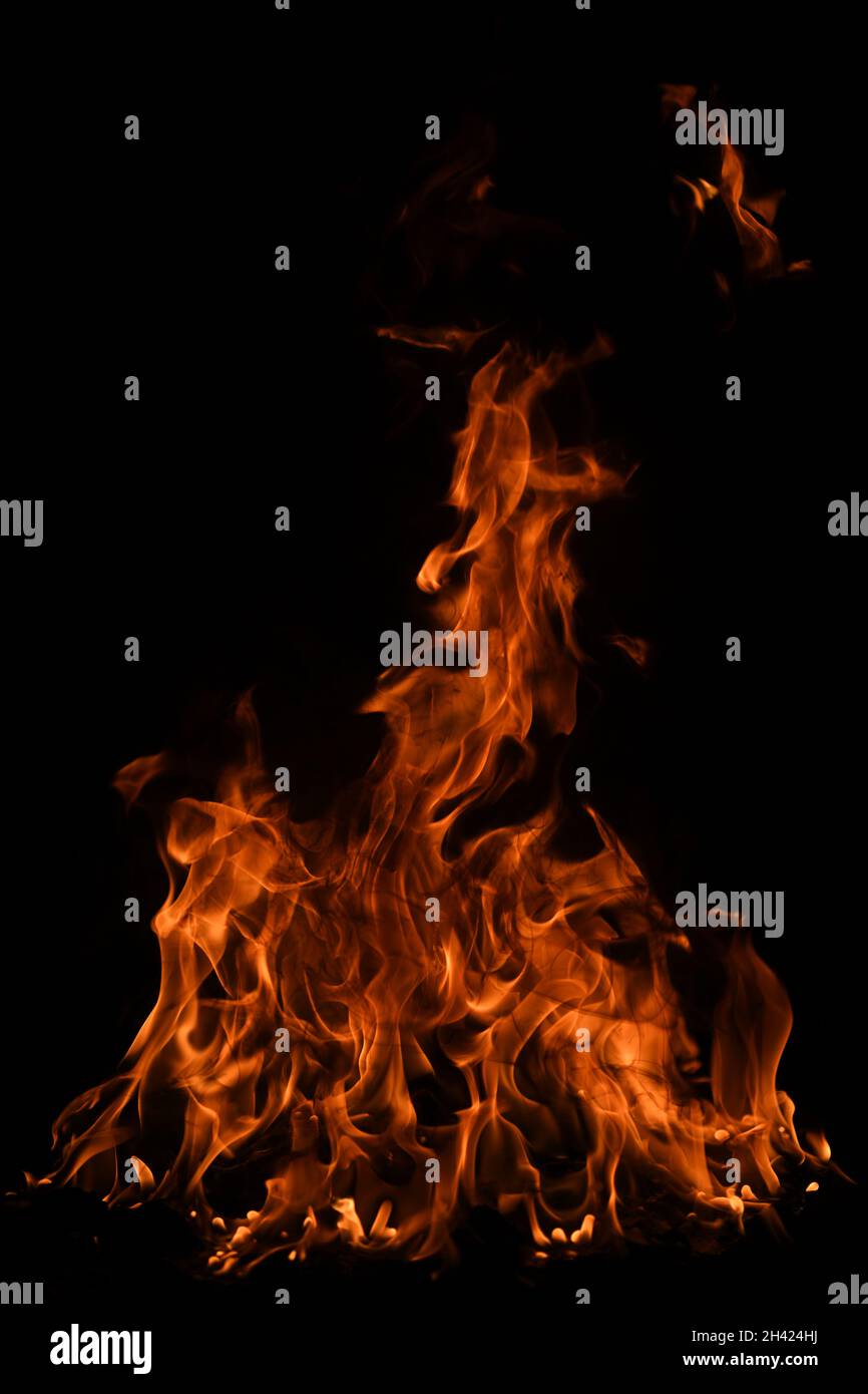The fire, burning flame. Large burning flaming fire Stock Photo - Alamy