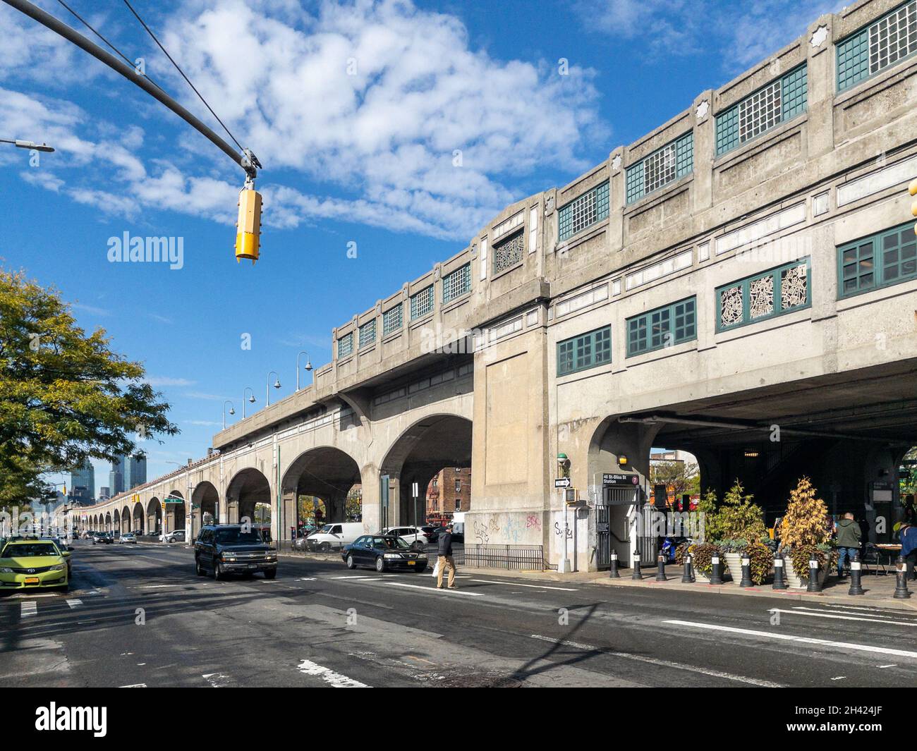 Station, an elevated New York City subway station on Queens Boulevard ...