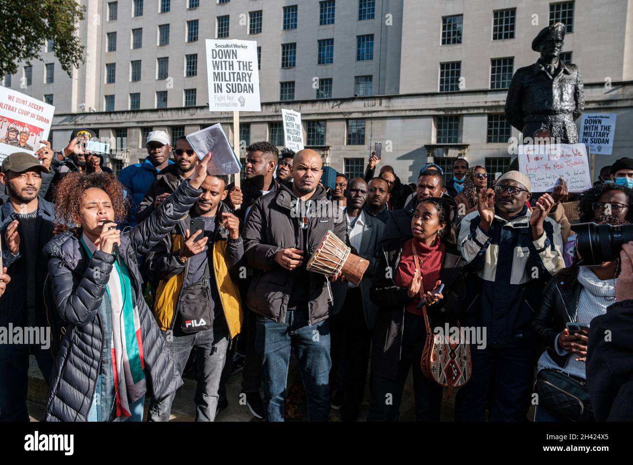 Sudanese & South Yemeni People Protest in Whitehall Stock Photo - Alamy