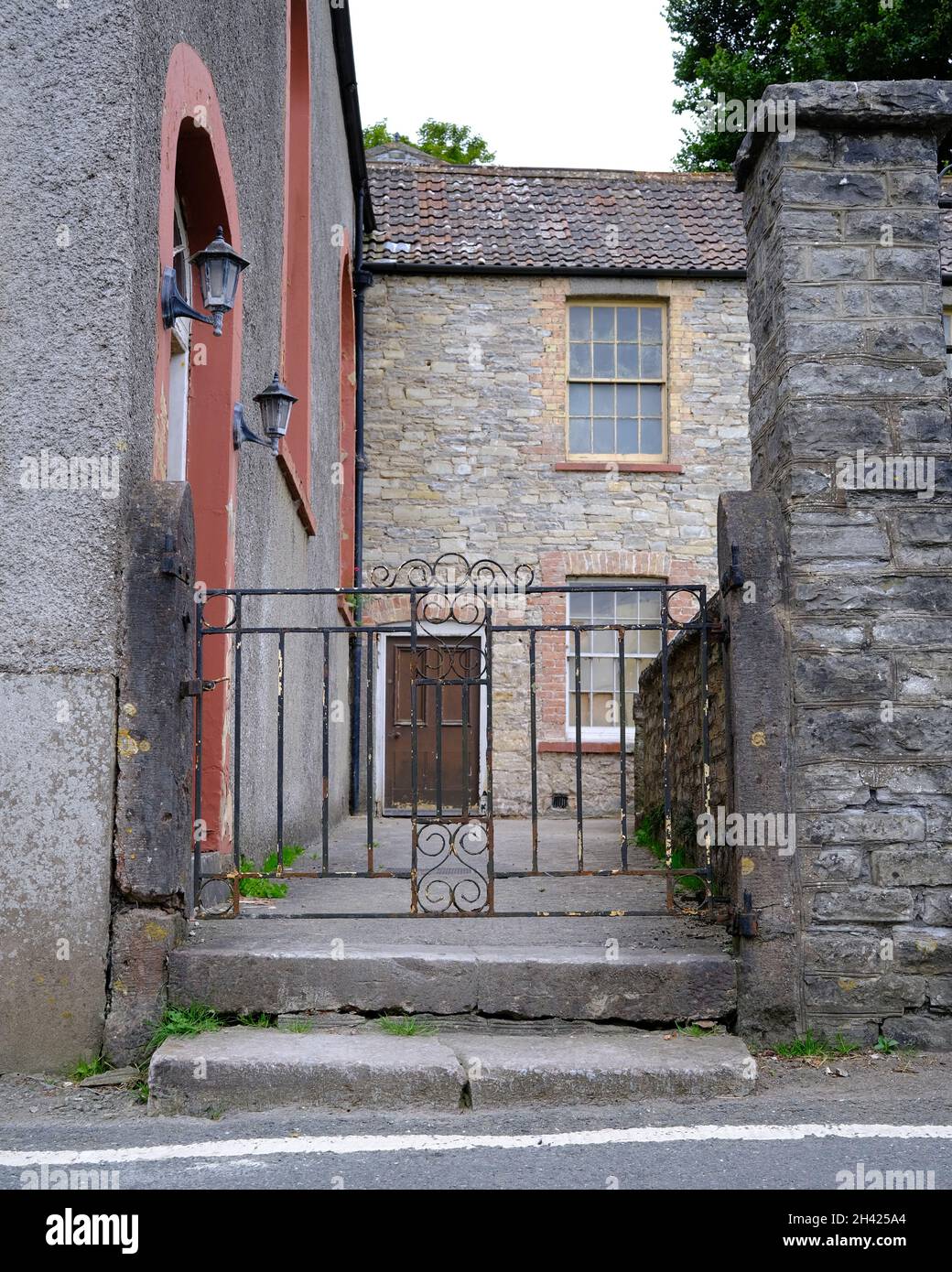 August 2021 - Pedestrian gates to an old church like building the the ...