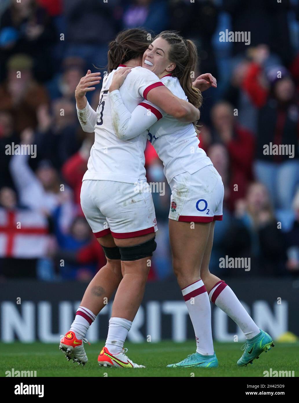 England's Holly Aitchison (right) celebrates with Abbie Ward after ...