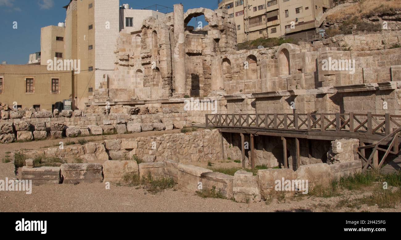 Remains of Nymphaeum, Amman, Jordan, Middle East Stock Photo - Alamy