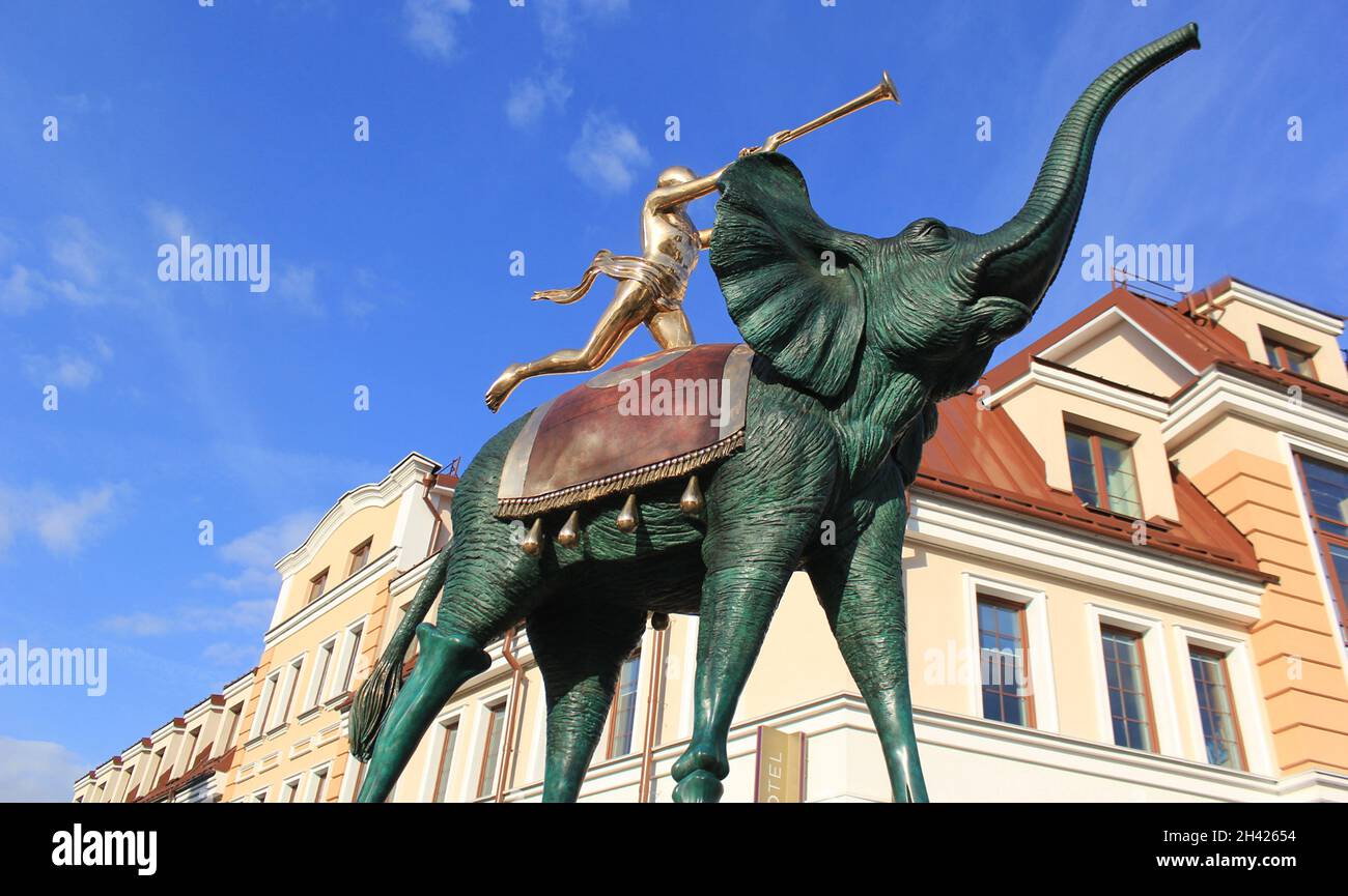 Minsk, Belarus - Mar 2019. Salvador Dali - Triumphal elephant. Fabulous ...