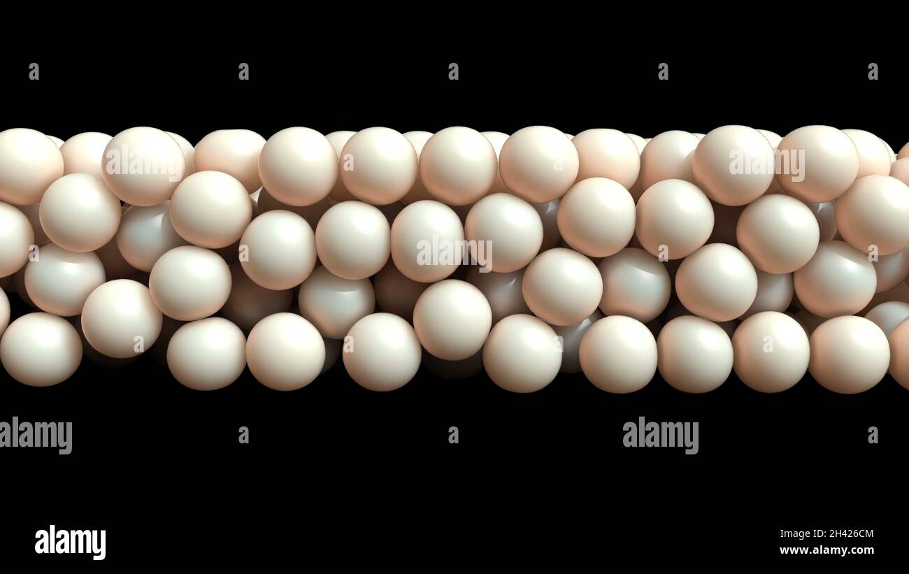Spherical fat cells collide on black background 3d render Stock Photo ...