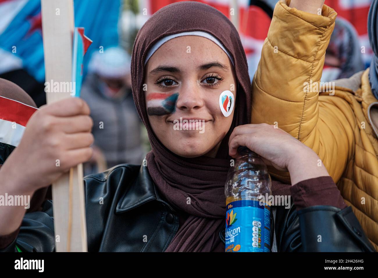 Sudanese & South Yemeni People Protest in Whitehall Stock Photo - Alamy