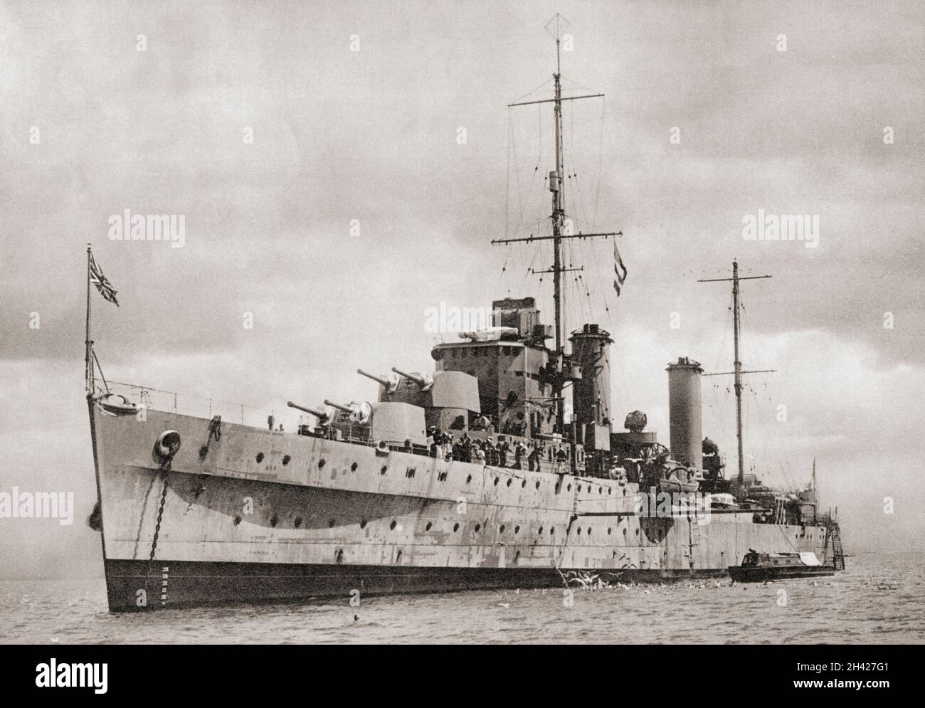 HMS Aurora, an Arethusa-class light cruiser that saw service in World ...